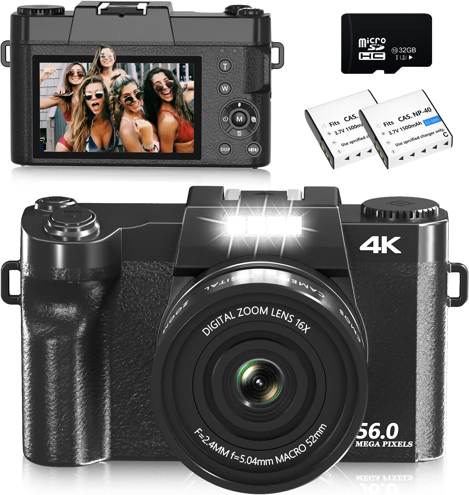 Amazon.com : Saneen Digital Camera, 4K Cameras for Photography, 56MP ...