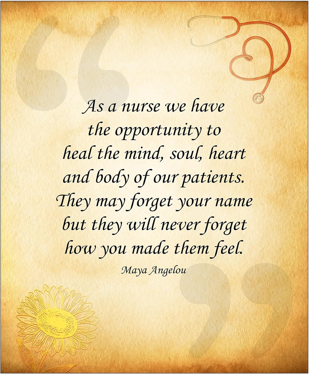 Amazon.com: Nurse Maya Angelou Quote Wall Art Print,11"x14" Poster Gift ...