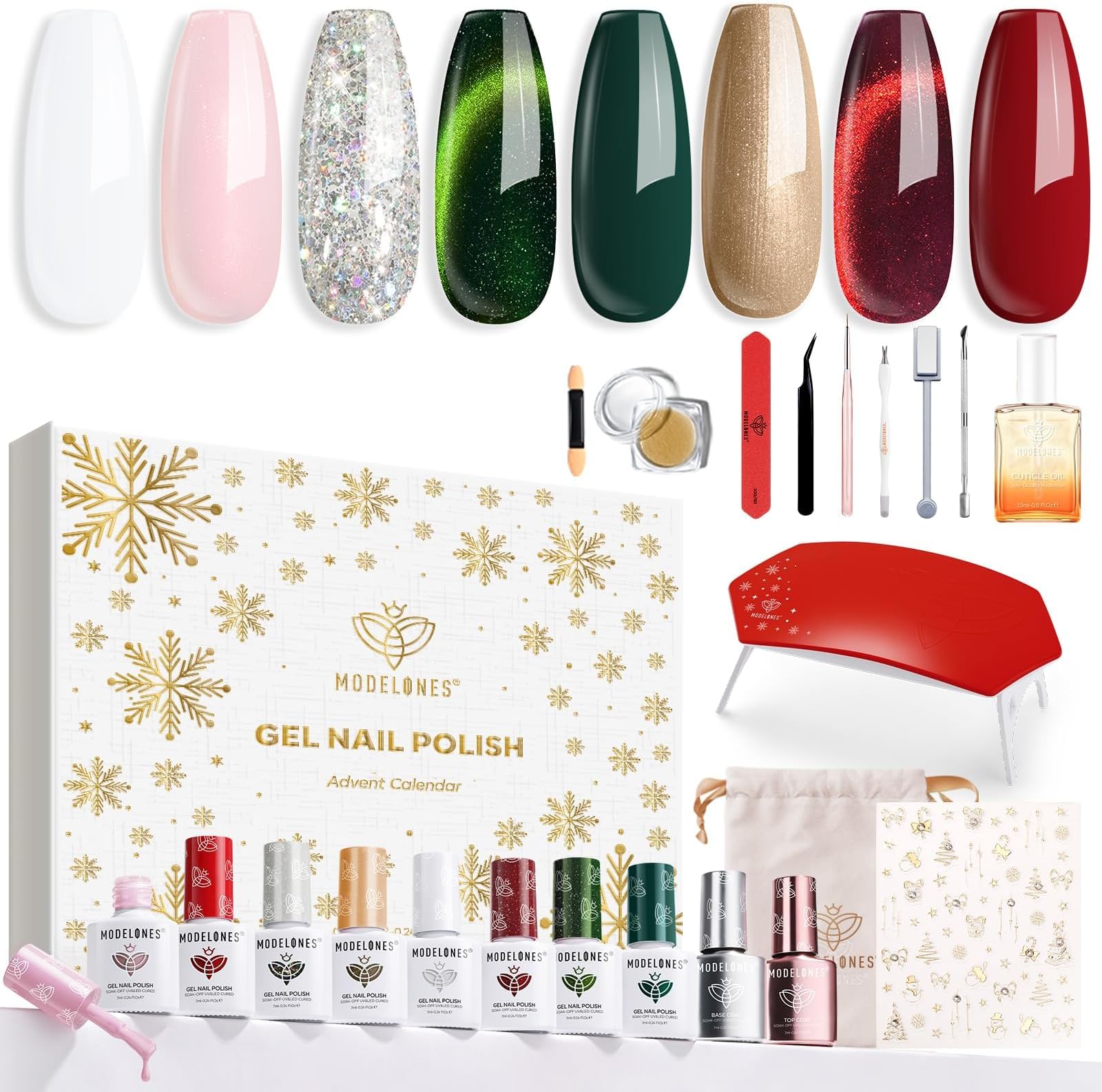 Amazon.com: Modelones 8 Colors Gel Nail Polish Kit with U V light ...