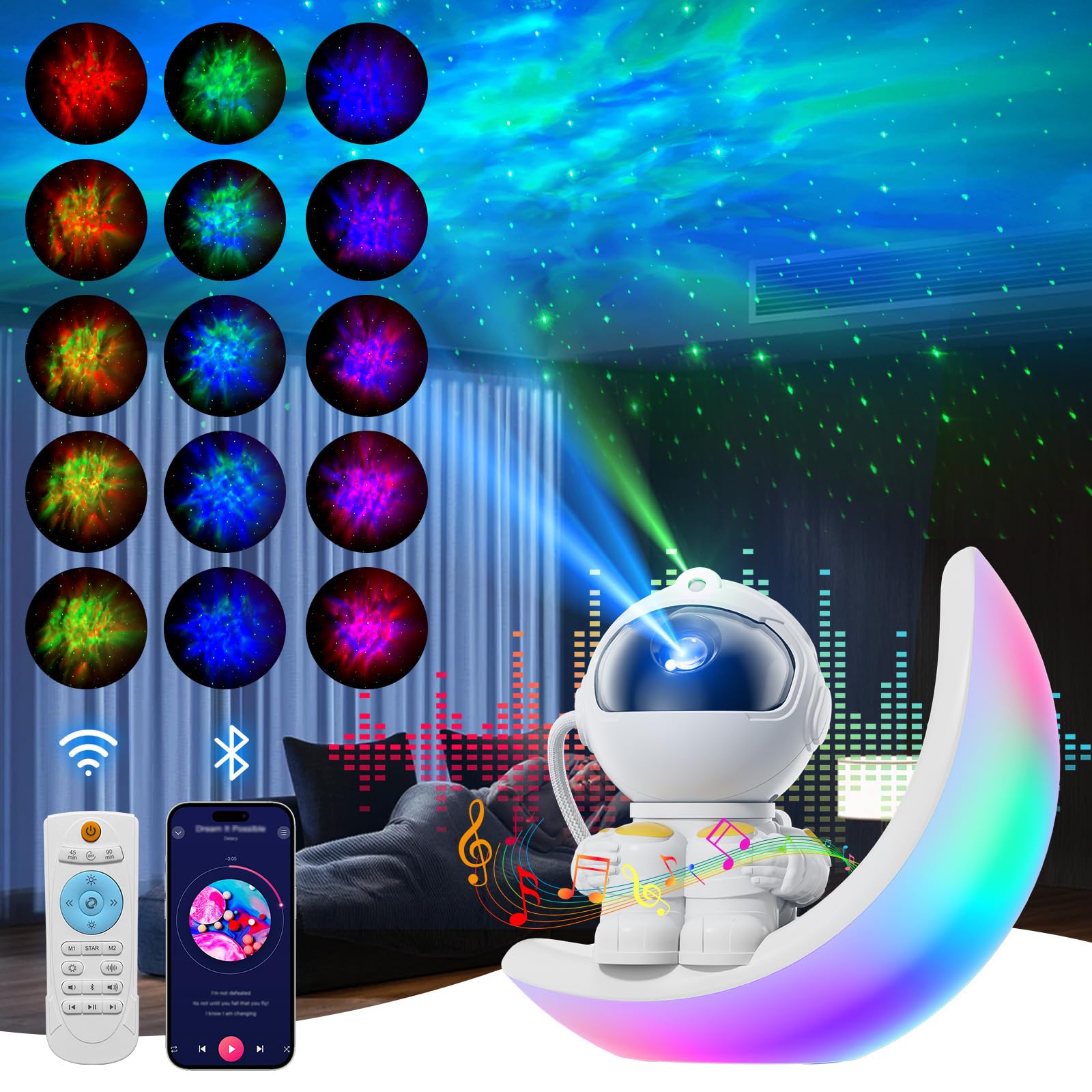 Soarling Astronaut Galaxy Night Light Projector for Kids Adults ...