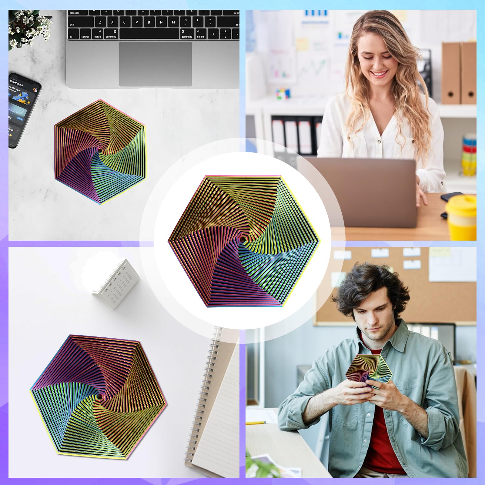 Snapklik.com : Fractal Fidget Hexagon Toys Kinetic Desk Spinning, Cube ...