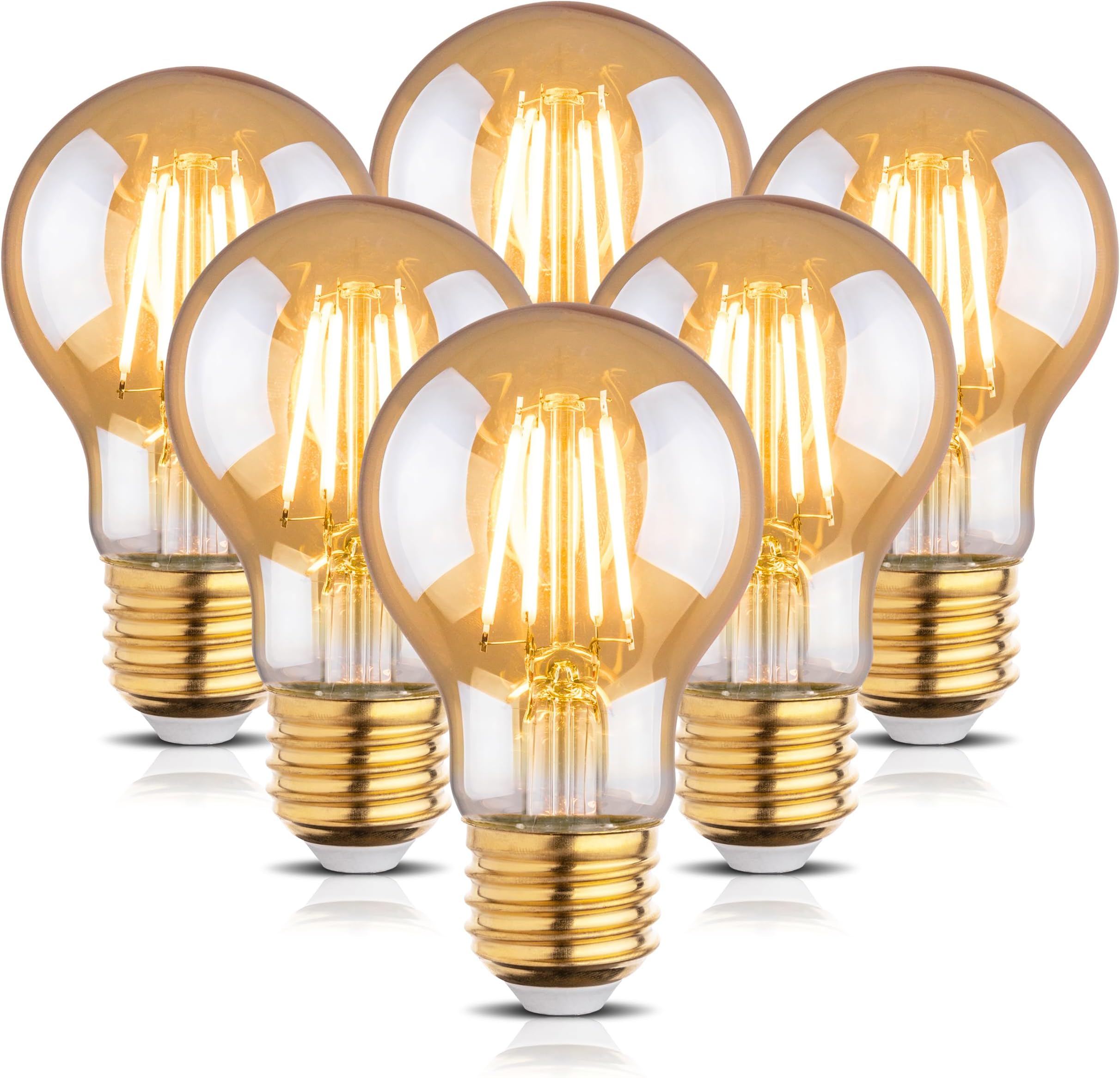 2200k Led Light Bulb,Vintage A19 Edison Bulbs,Dimmable amber Light ...