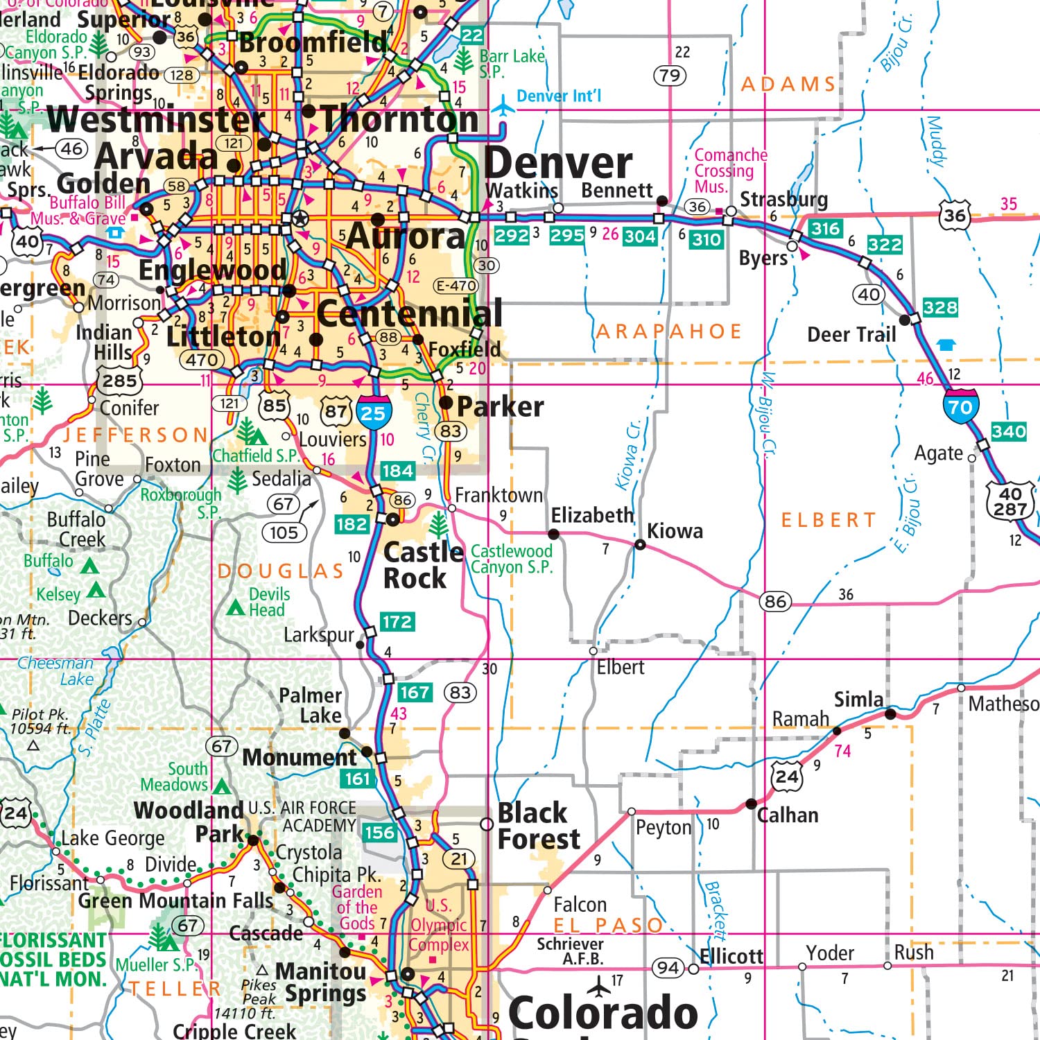 Snapklik.com : Colorado Easy To Fold State Map