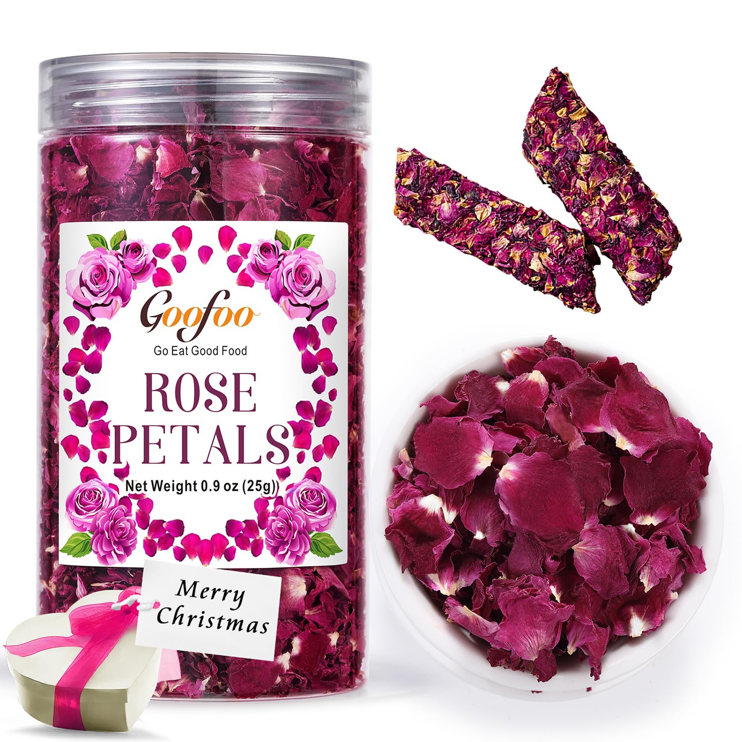 Amazon.com : Dried Rose Petals Edible Flowers, Real Dry Red Roses Buds ...