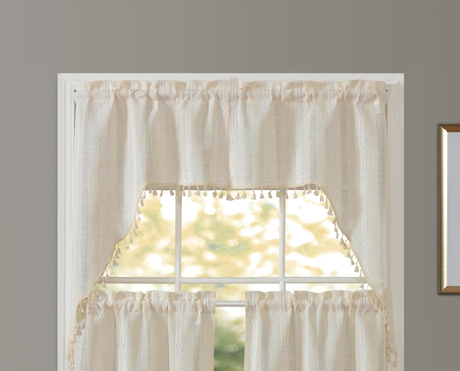 Amazon.com: GOHD Country Road Boho Swag Valance Farmhouse Linen Kitchen ...