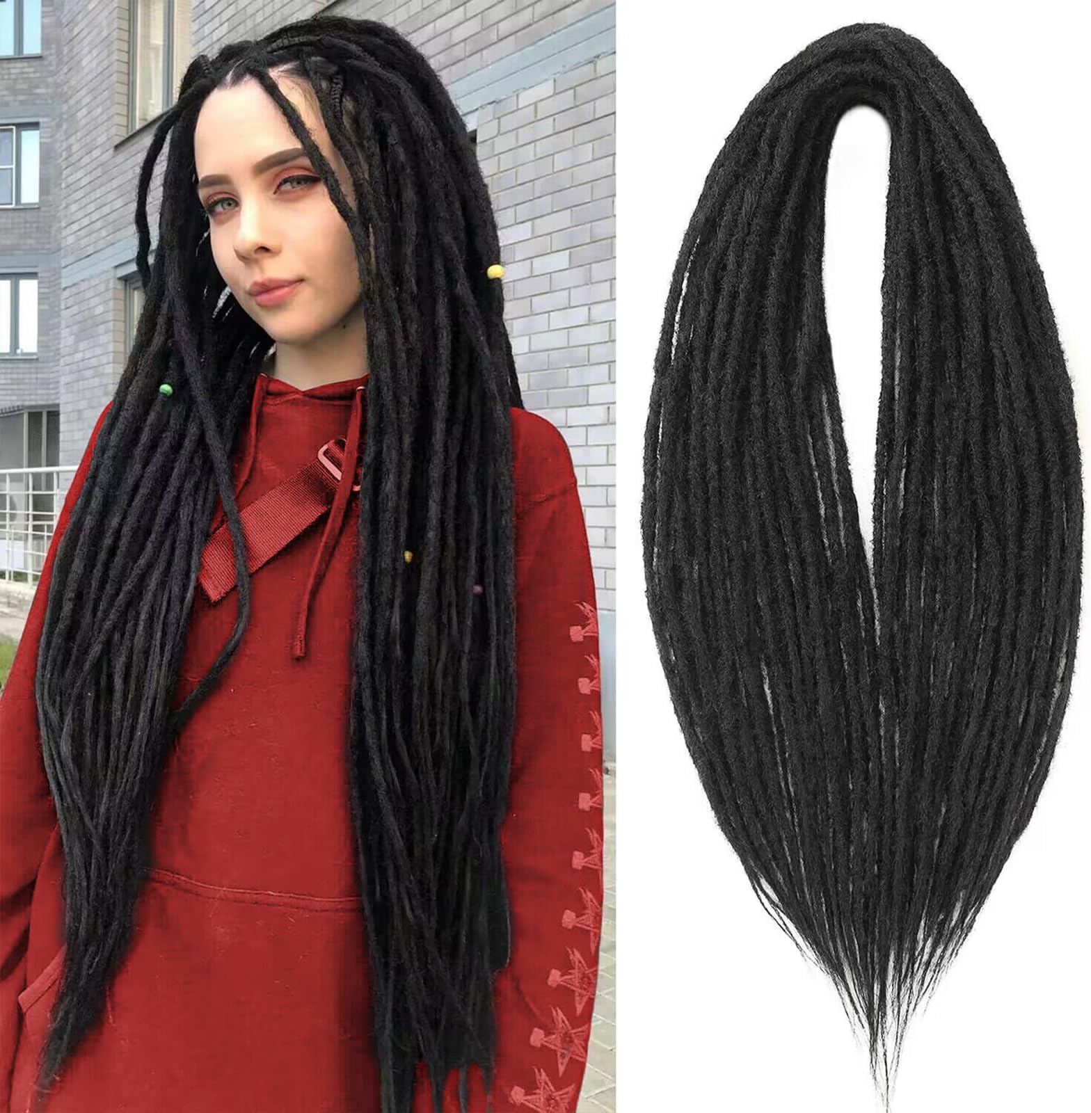 Amazon.com : SITYWJLIN Double Ended Wavy Dreadlock Extensions, 10 ...
