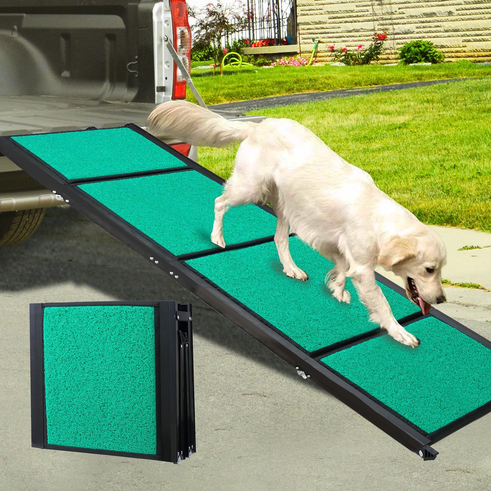 Amazon.com: Foldable Dog Car Ramp, Portable Pet Stair Ramp for Medium ...