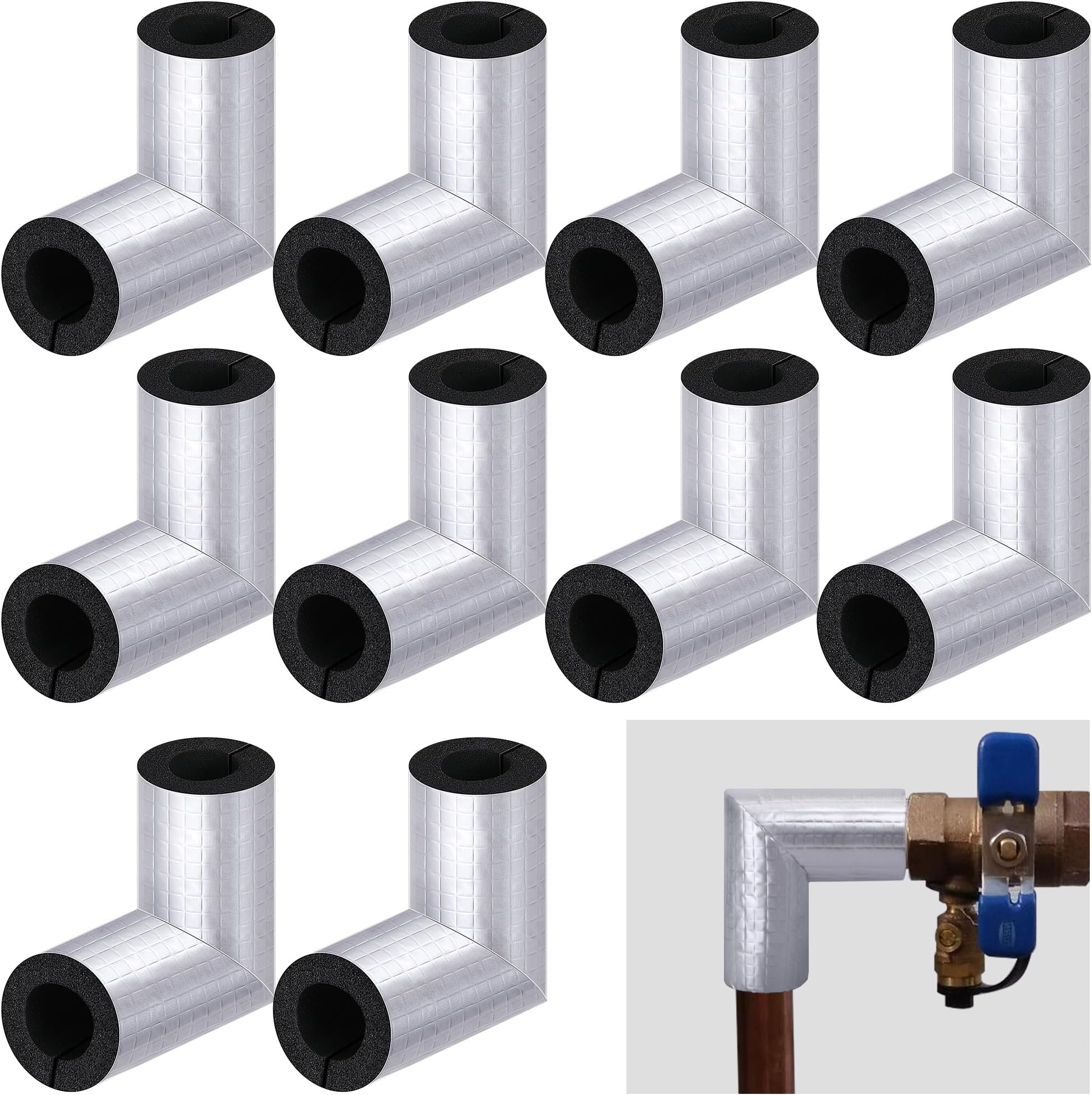 Frienda 4 Pack Elbow Insulation Tubing Elbows Water Pipe Insulation ...