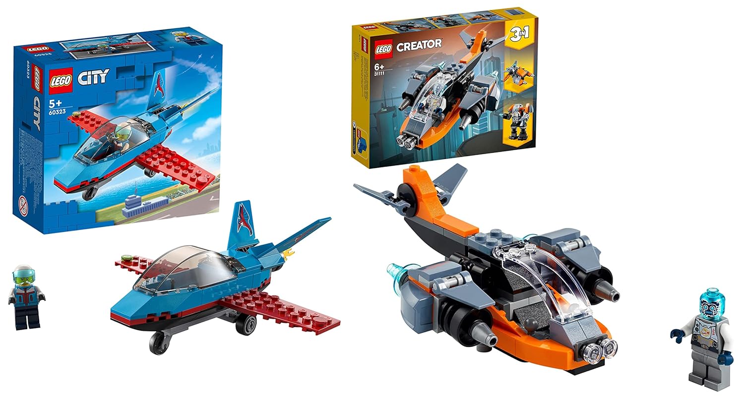 LEGO City Stunt Plane 60323 Building Kit (59 Pieces) & LEGO 31111 Kid's ...