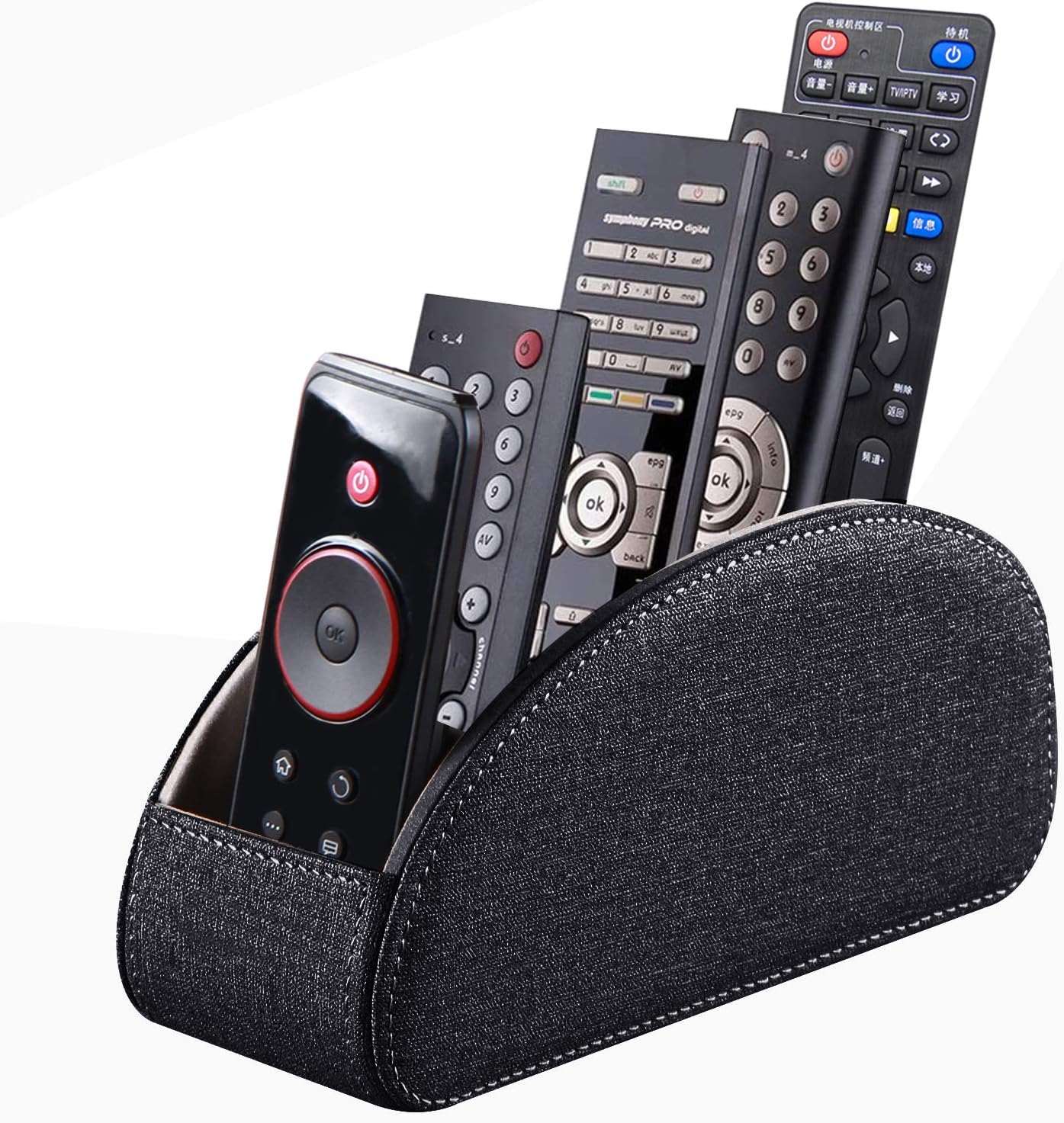 Amazon.com : Remote Control Holder with 5 Compartments - PU Leather ...