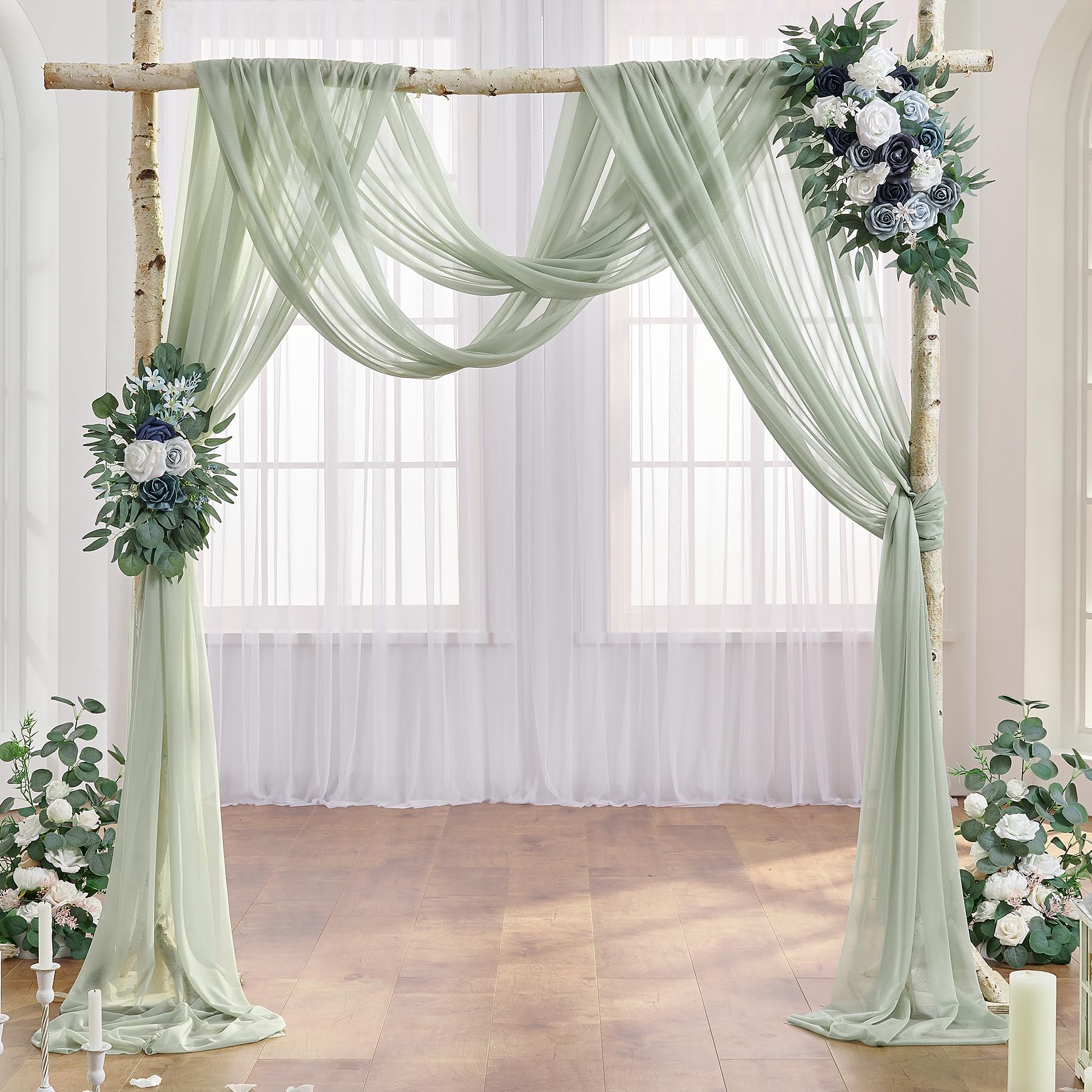 Amazon.com : Arch Drapes for Wedding Arch Draping Fabric 2 Panel Sheer ...