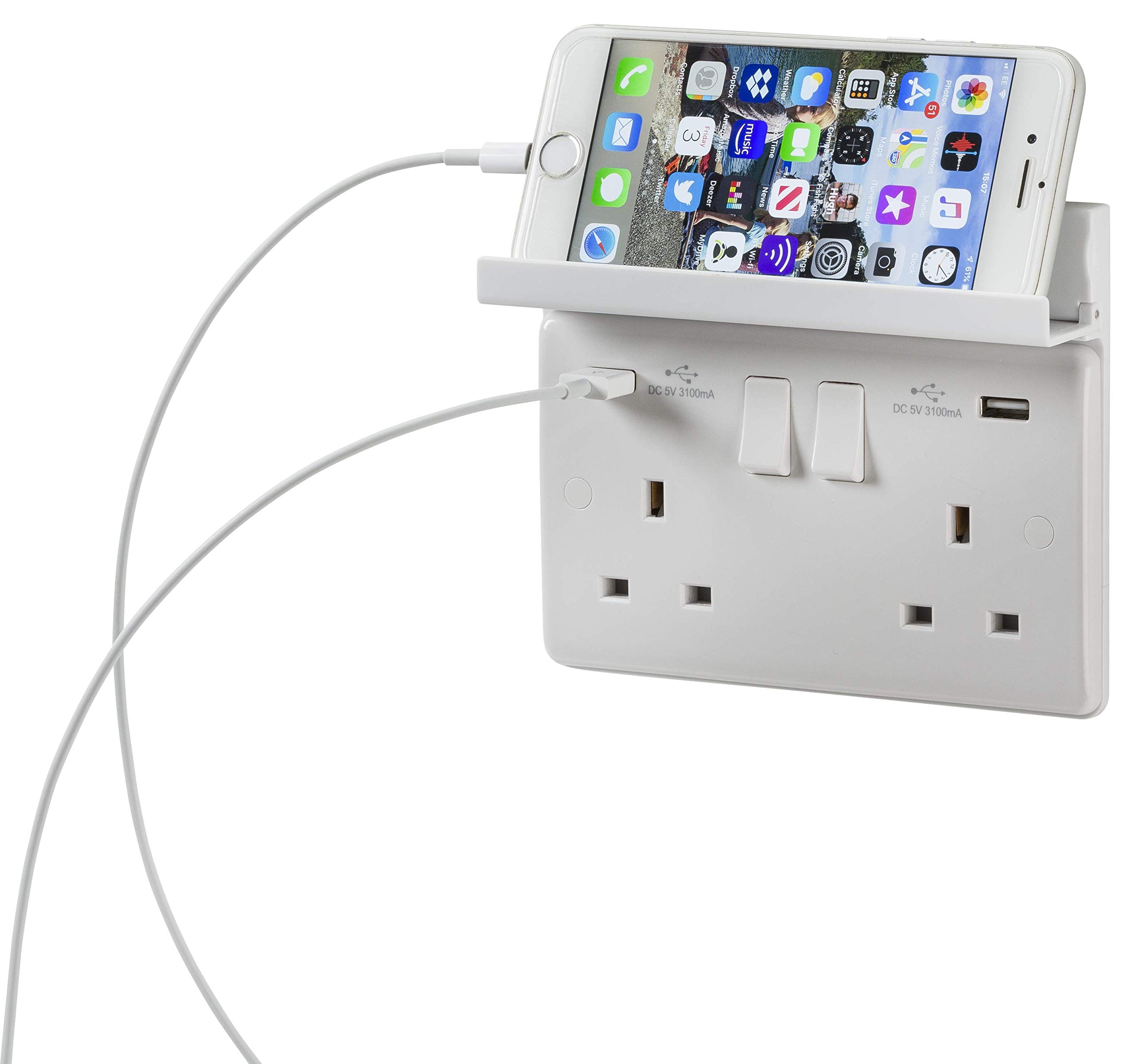 Knightsbridge 2GPHW Mobile Phone Shelf, White : Amazon.co.uk: DIY & Tools