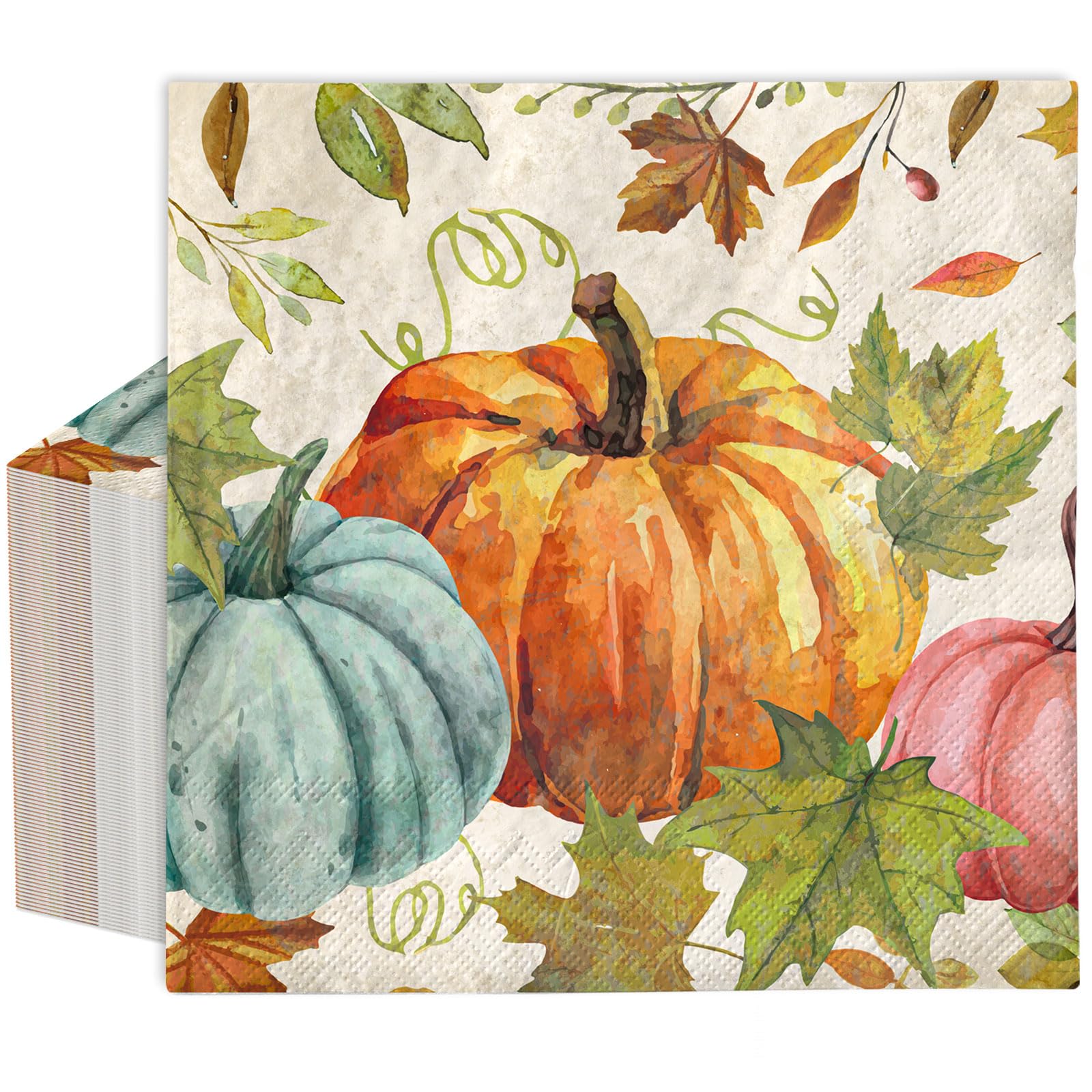 Amazon.com: JarThenaAMCS 80Pcs Fall Pumpkin Paper Napkins Vintage ...