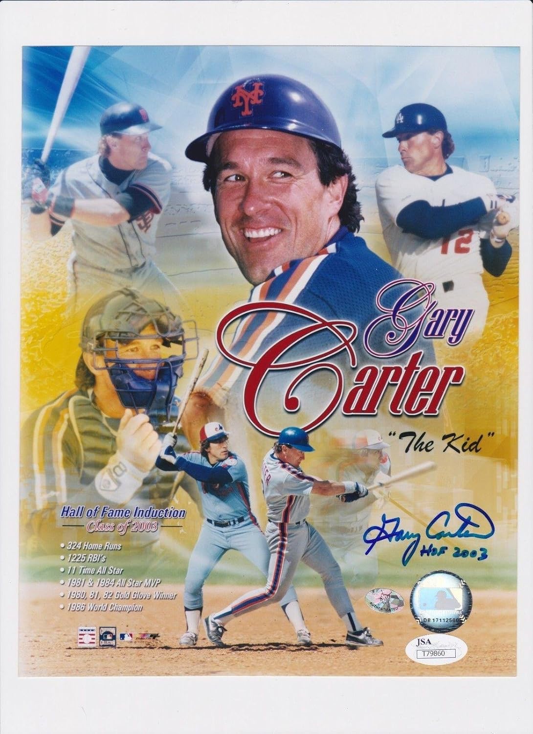 Gary Carter Autographed Photograph - 8x10 Inscribed Hof 2003 Cert # ...
