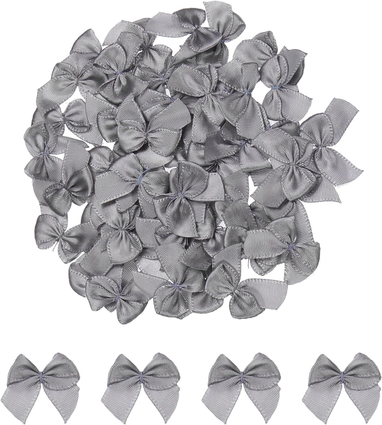 Amazon.com: MECCANIXITY 50Pcs Mini Ribbon Bow 1" Mini Fabric Satin ...