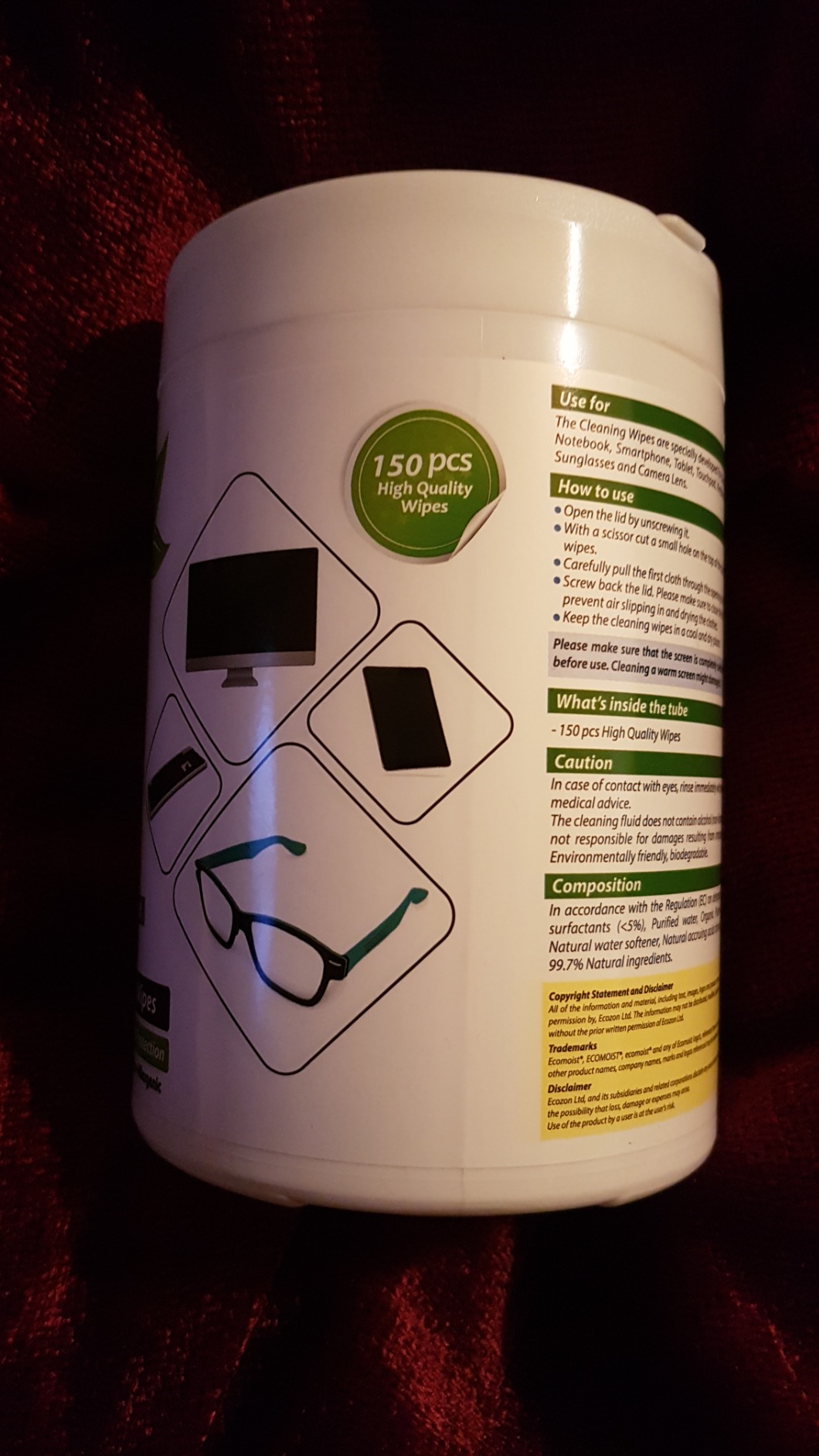 Ecomoist Cleaning Wipes LCD LED Plasma TV PC Notebook Monitors Mobile ...