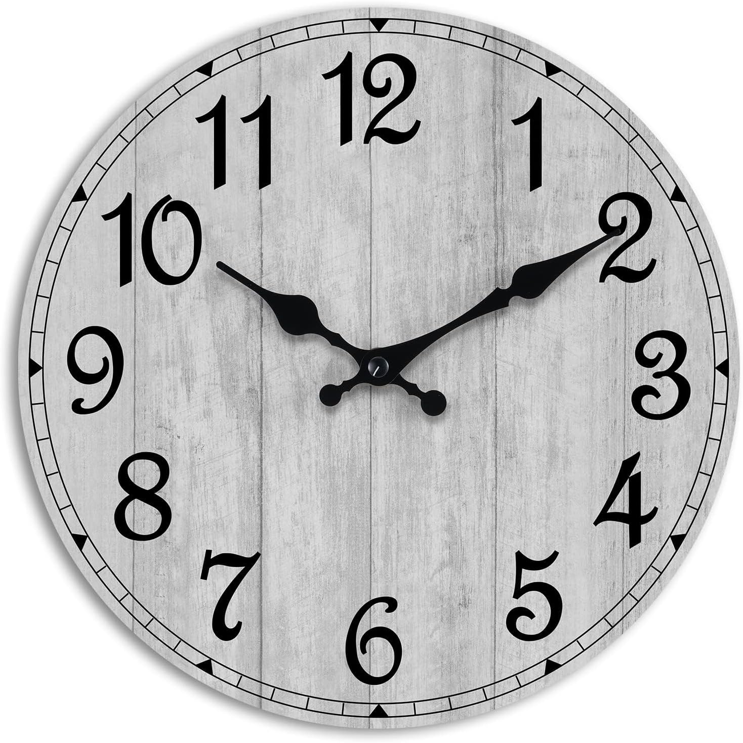Amazon.com: EZXZZ Modern 10 Inch White Wooden Wall Clock - Silent Non ...