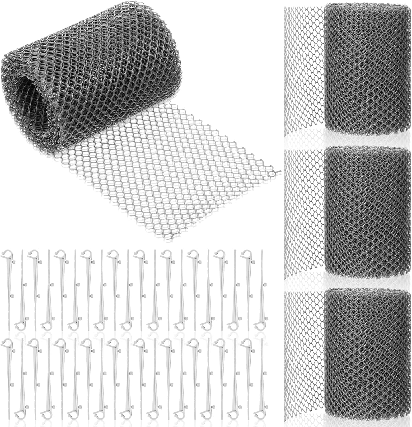 4 Rolls Gutter Guards Plastic Guards Mesh Rolls Downspout Pipe Gutter ...