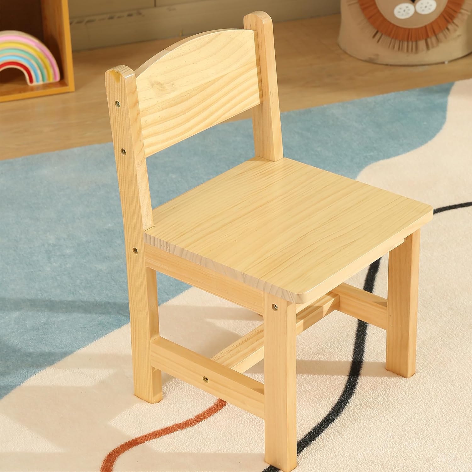 Amazon.com: JONUTATO Solid Pine Wood Kids Chair for Girls and Boys Ages ...