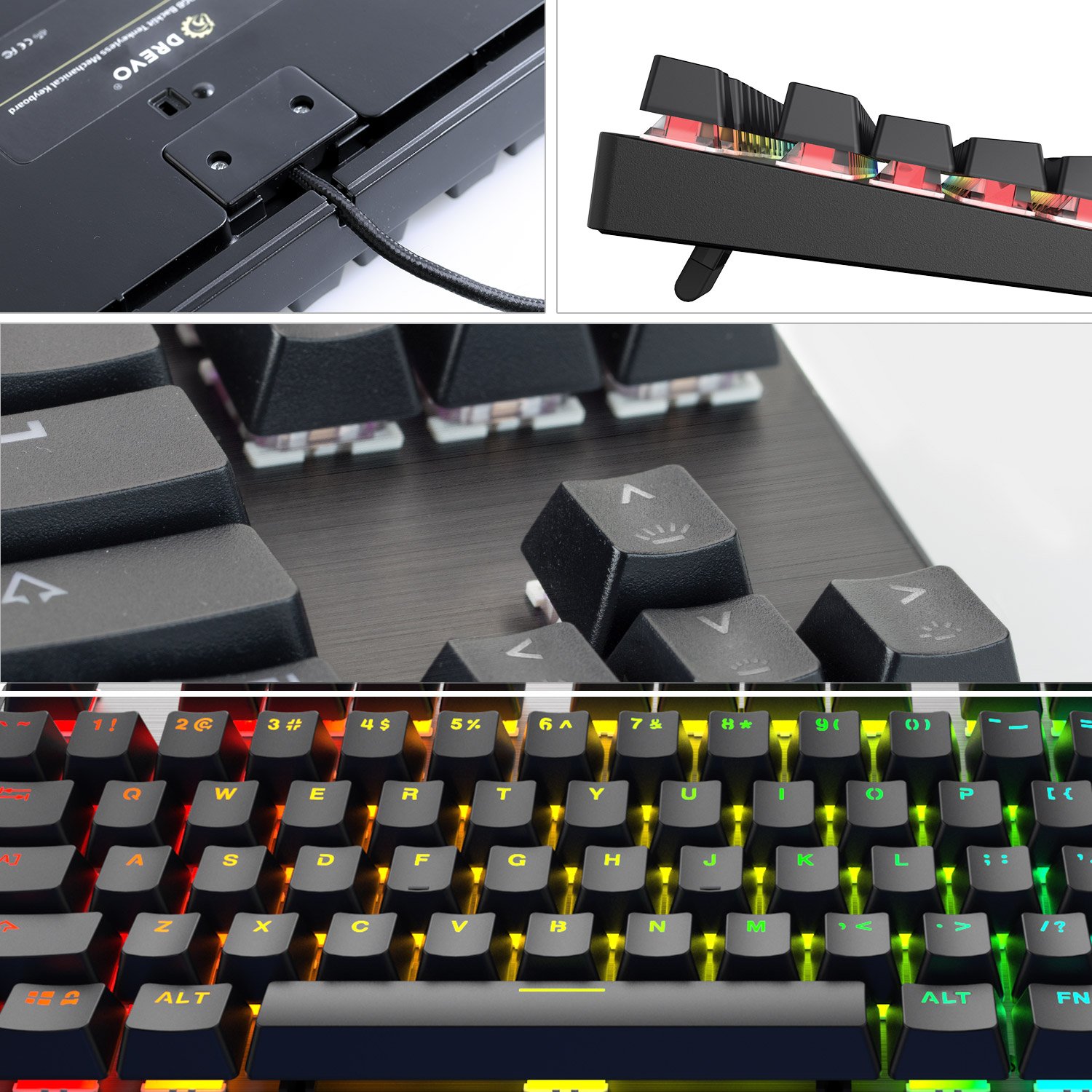 DREVO Tyrfing 87 Key V2 Mechanical Gaming Keyboard US Layout Tenkeyless ...