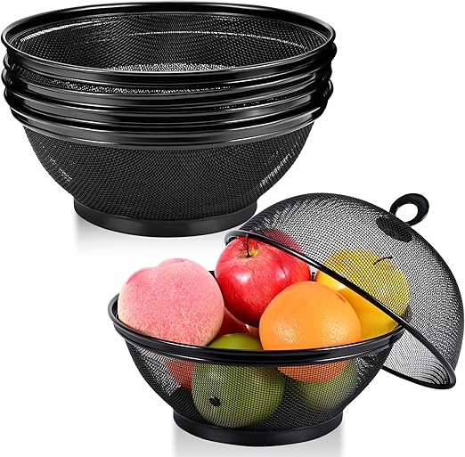 Amazon.com: 5 Pcs Fruit Bowl with Lid Mesh Fruit Cover Against Fruit ...