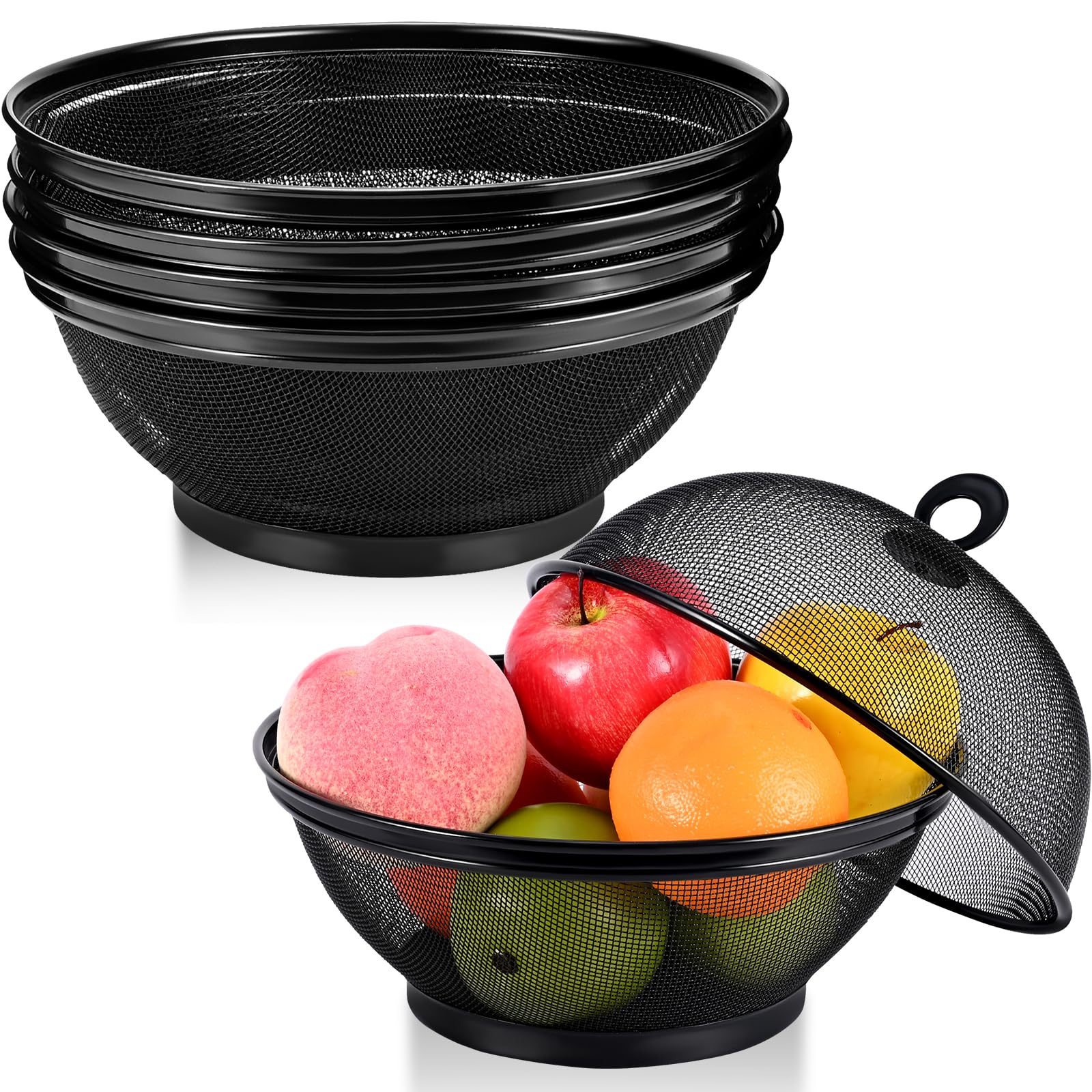 Amazon.com: 5 Pcs Fruit Bowl with Lid Mesh Fruit Cover Against Fruit ...