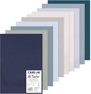 CANSON Mi-Teintes Coloured Drawing 160gsm A3 Paper Pack, Double Sided ...