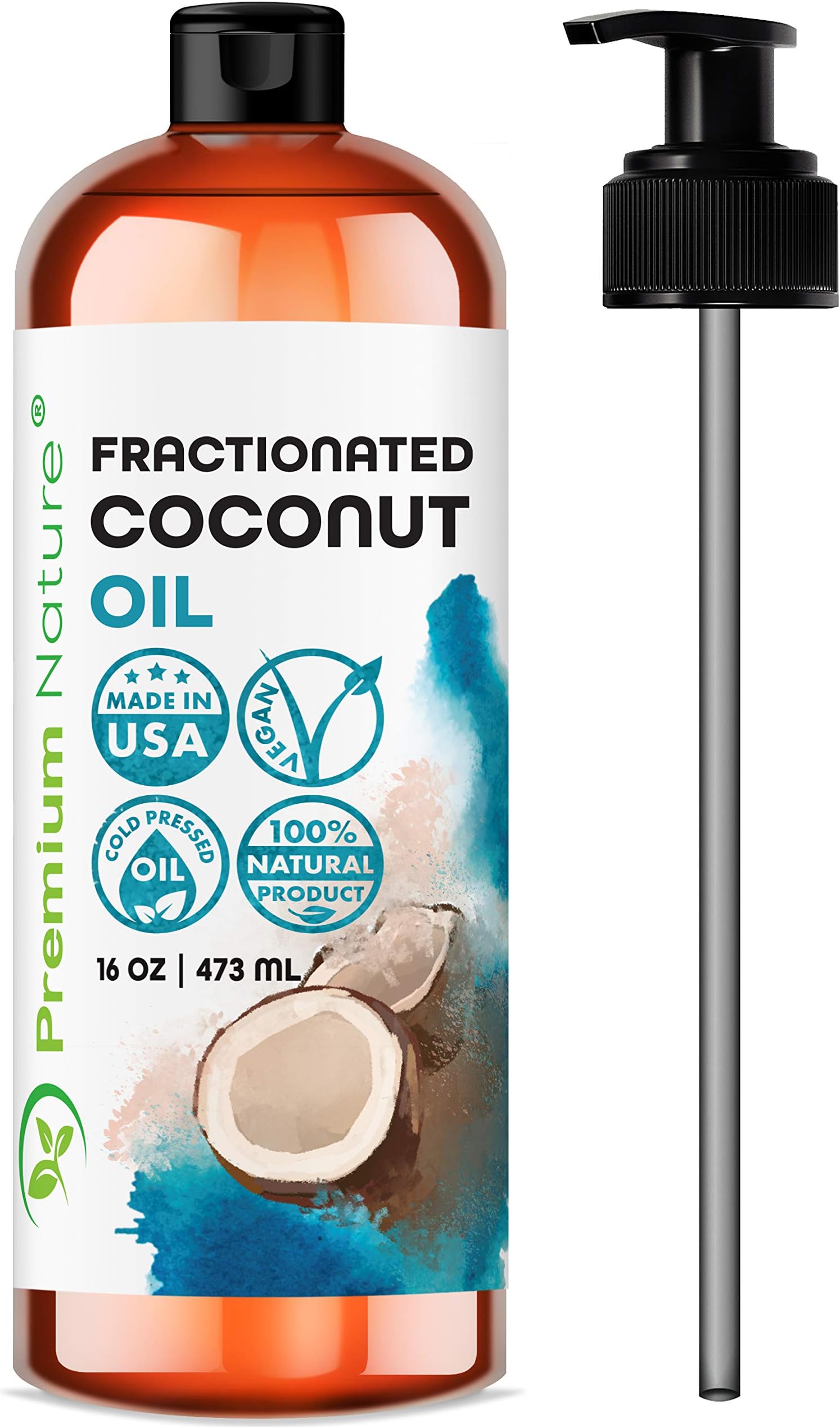 Amazon.com: Fractionated Coconut Oil for Skin Moisturizer with Pump ...