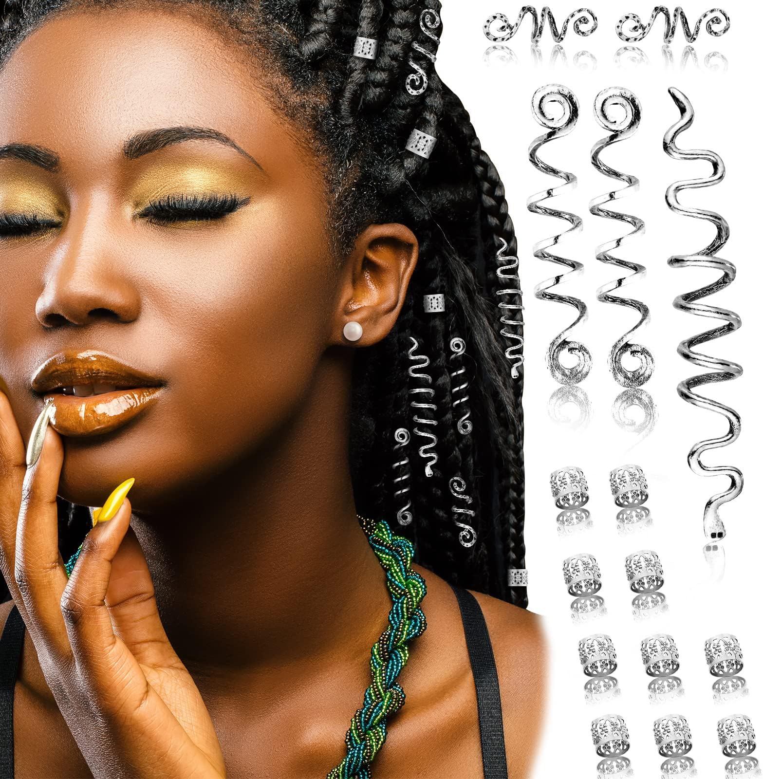 Amazon.com : 12 Pcs Braid Hair Accessories Celtic Hair Jewelry Alloy ...