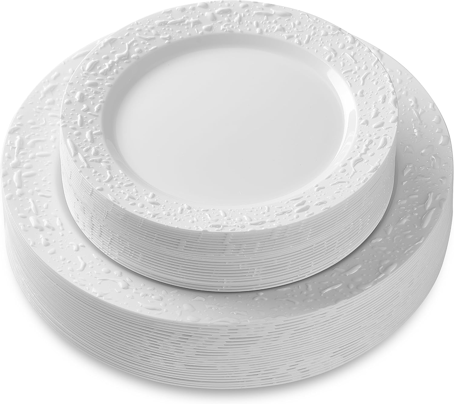 Amazon.com: BloominGoods Disposable Plastic Plates For Party, 25 7 In ...