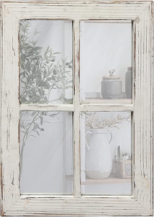 Amazon.com: SOFE Rustic Window Pane Mirror 11 x 16 Inch, Hanging ...