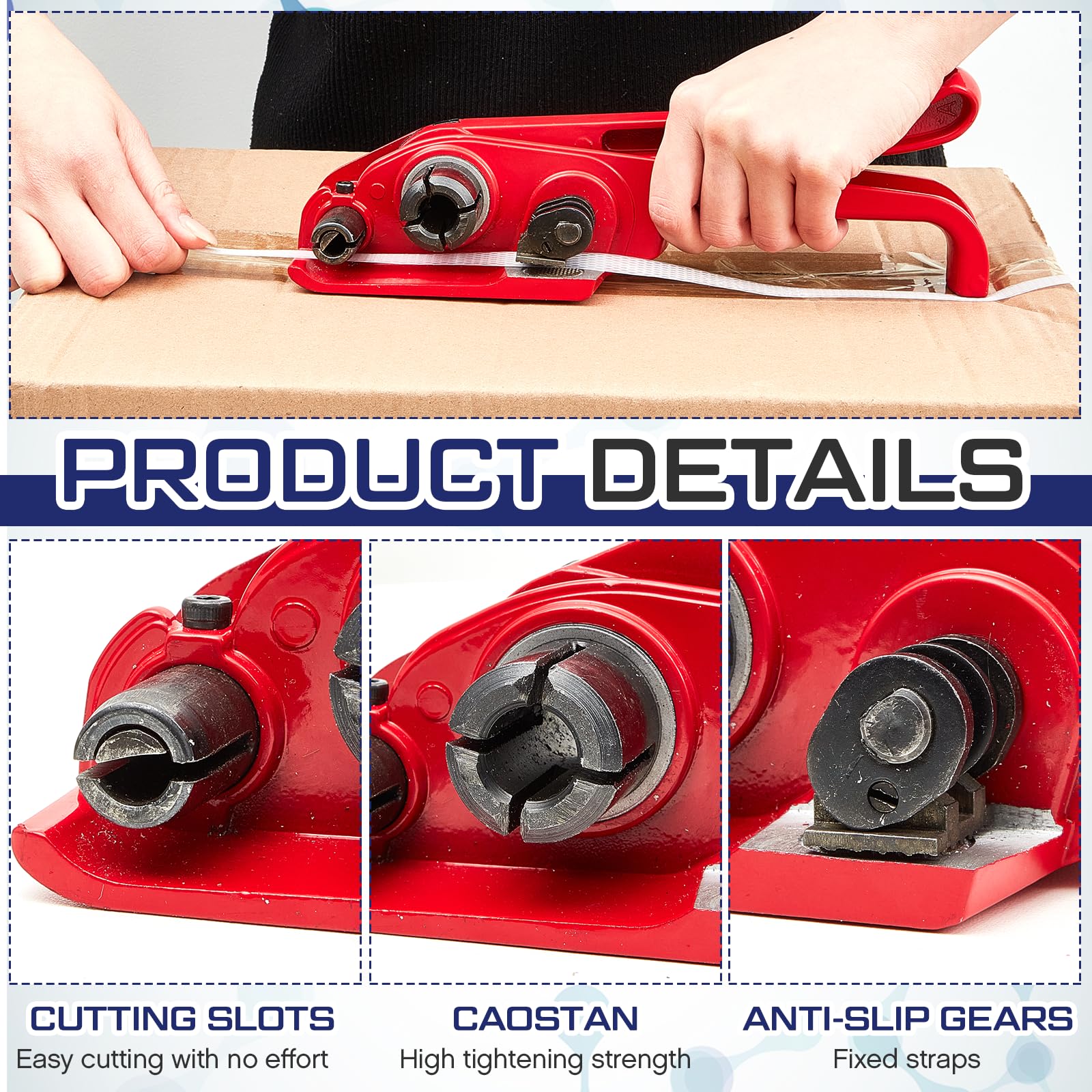 Snapklik.com : Lasnten 304 Pcs Box Banding Strapping Kit 1000 Ft X 0.47 ...