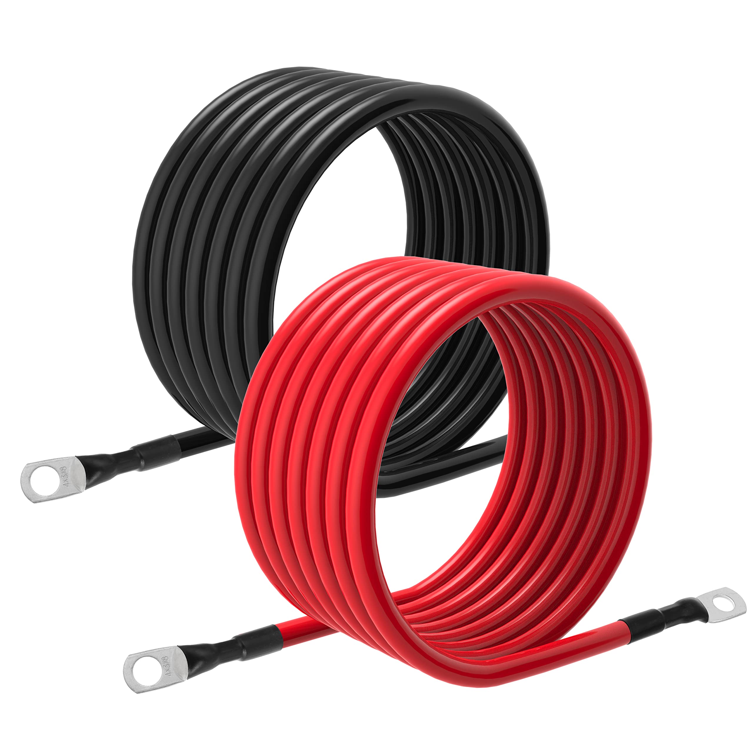 5 AWG Battery Cables 5 Gauge Power Inverter Cables with 3/8 Inch and 5/ ...