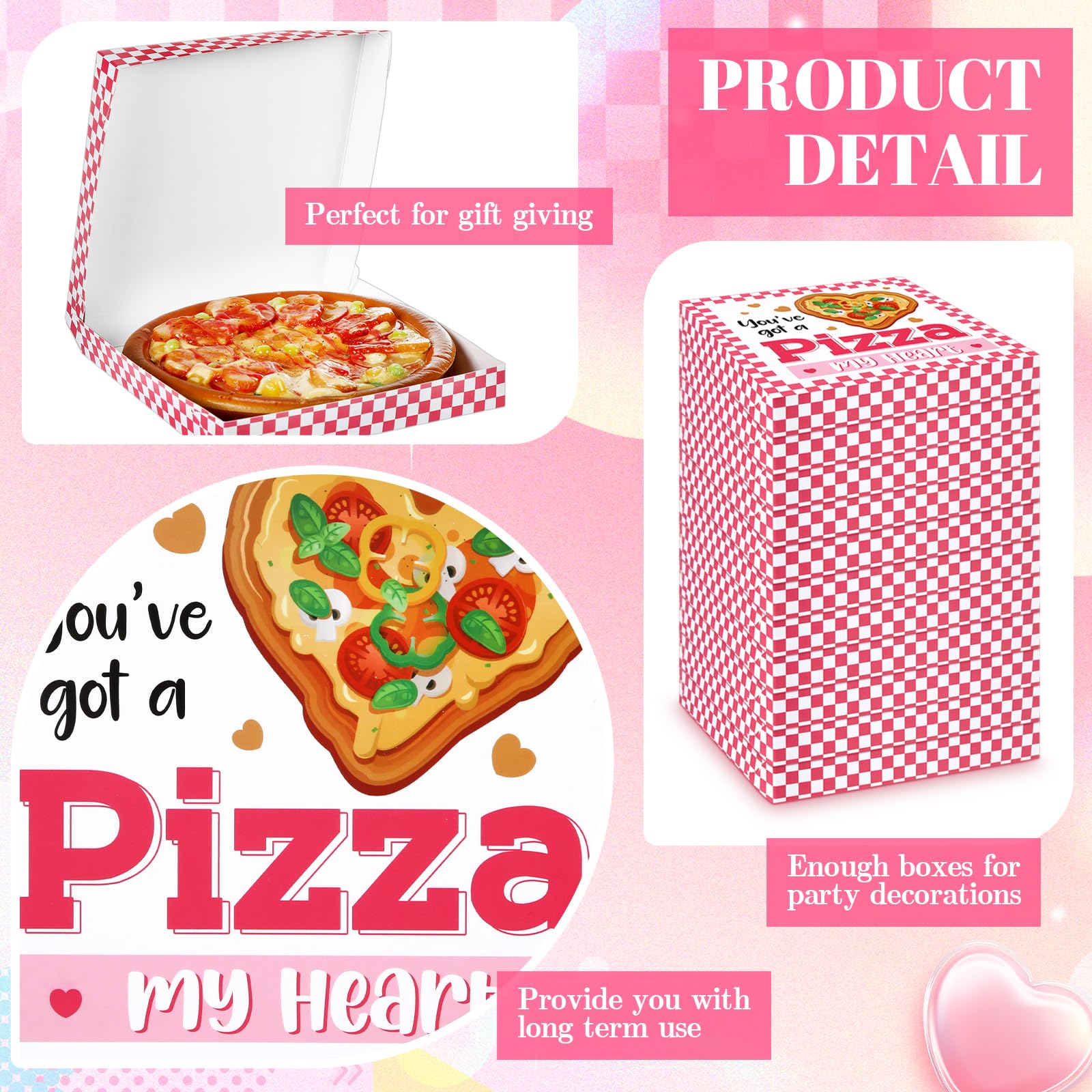 Snapklik.com : 24 Pcs Valentine Mini Pizza Box 6.3 X 6.3 X 0.9 Inch ...