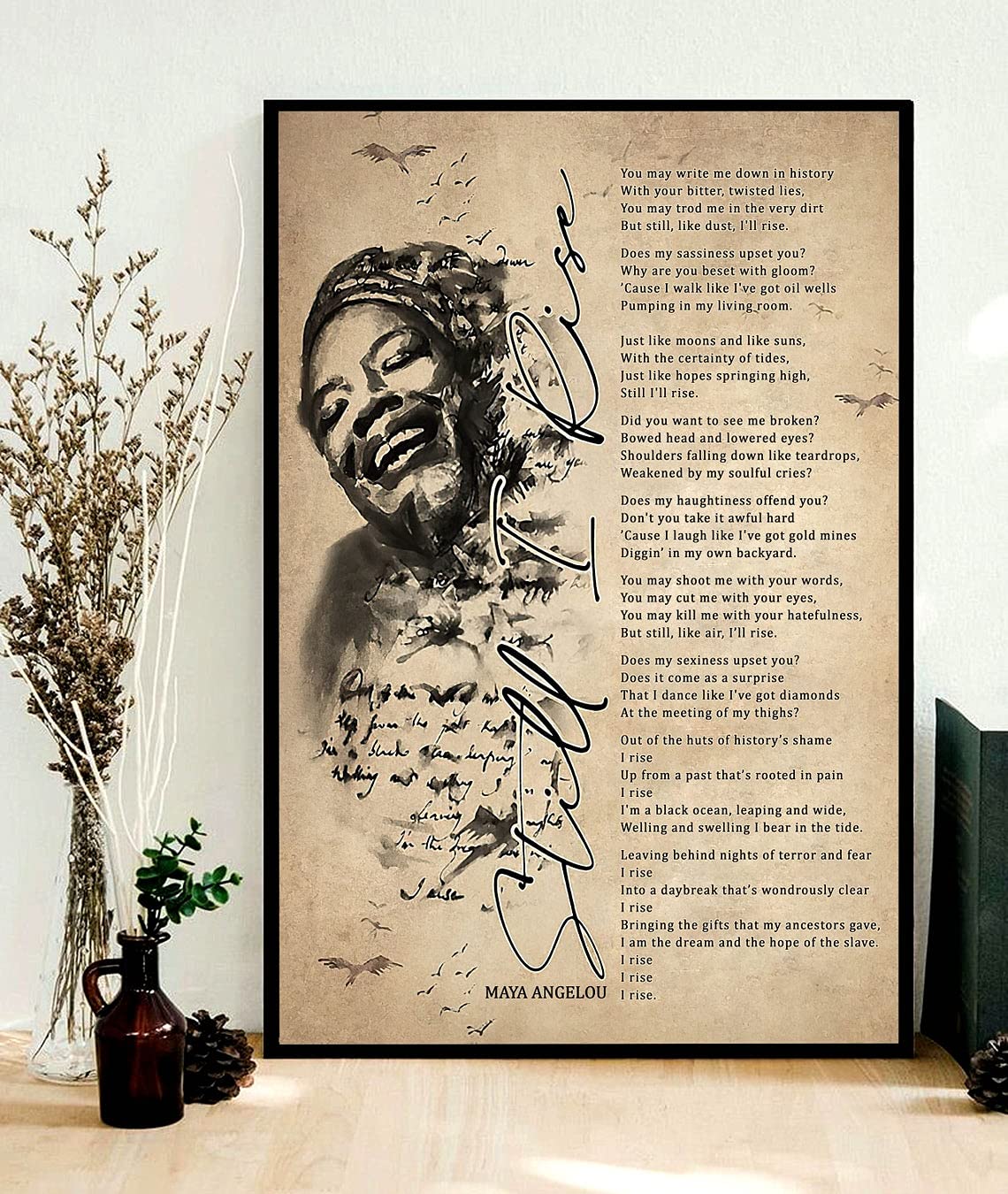 Buy Maya Angelou Still I Rise Poem , Maya Angelou Poem Wall Art ...