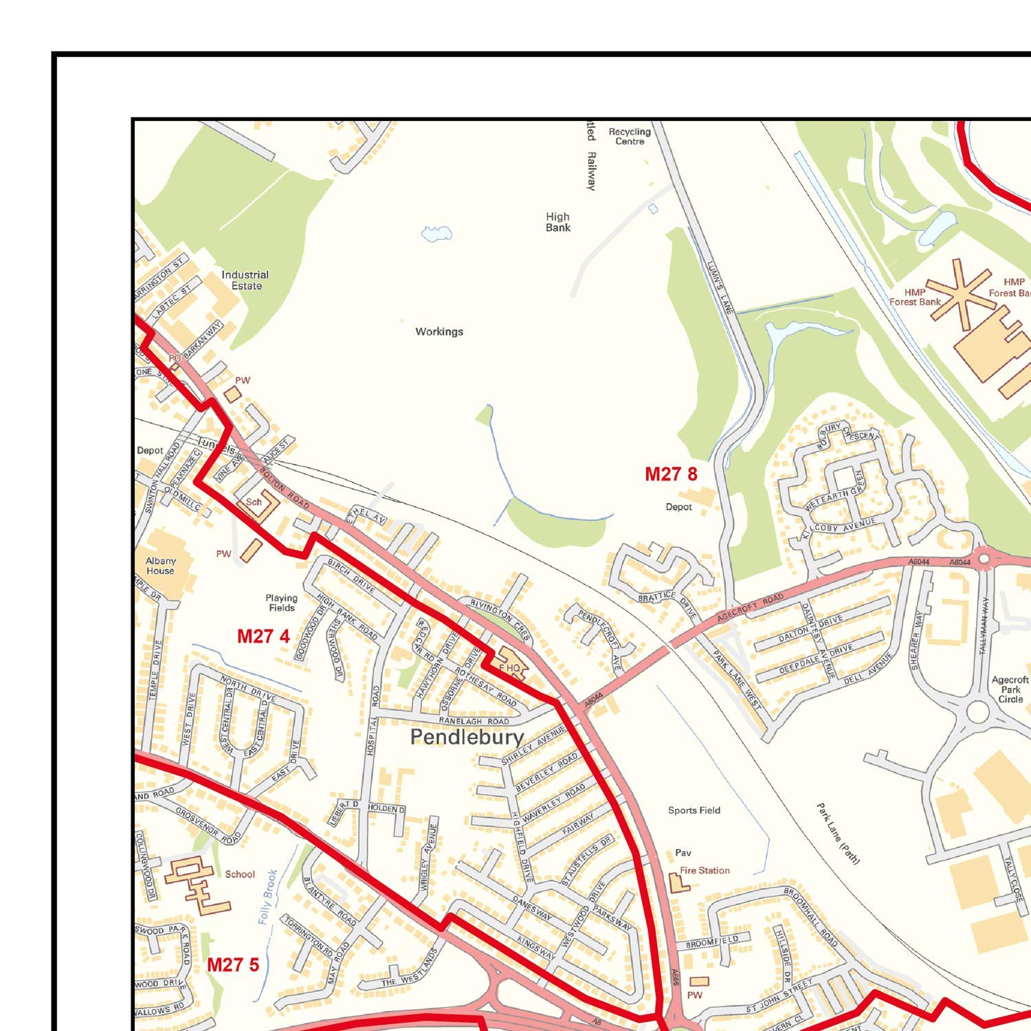 Manchester Postcode Map Wakefield WF Postcode Wall Map | Stanfords
