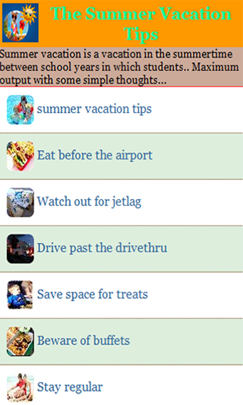 Summer Vacation Ideas For Programs