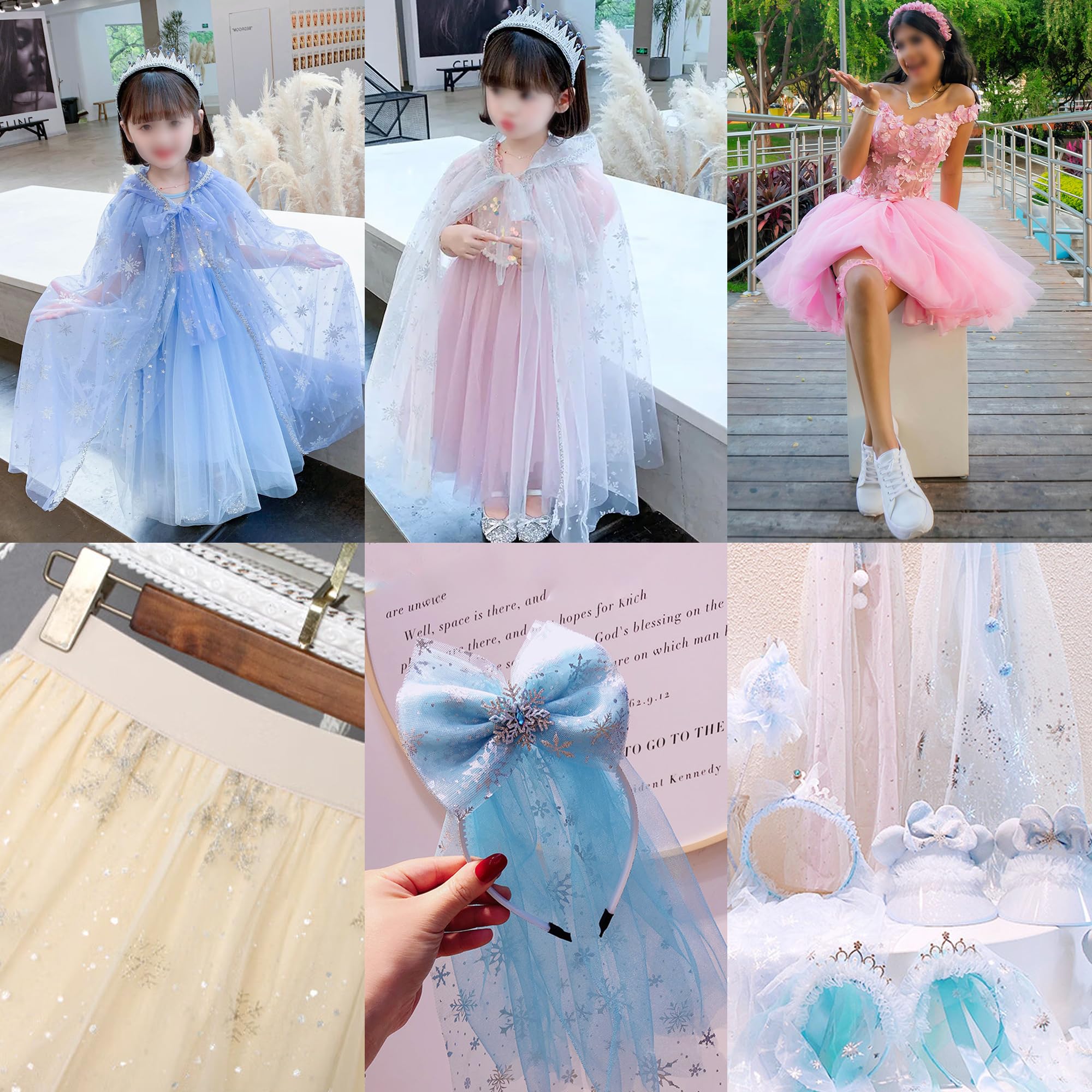 Snapklik.com : Sheer Snowflake Organza Fabric,79"x59" Blue Foil Snowflake Fabric Table Cover For ...