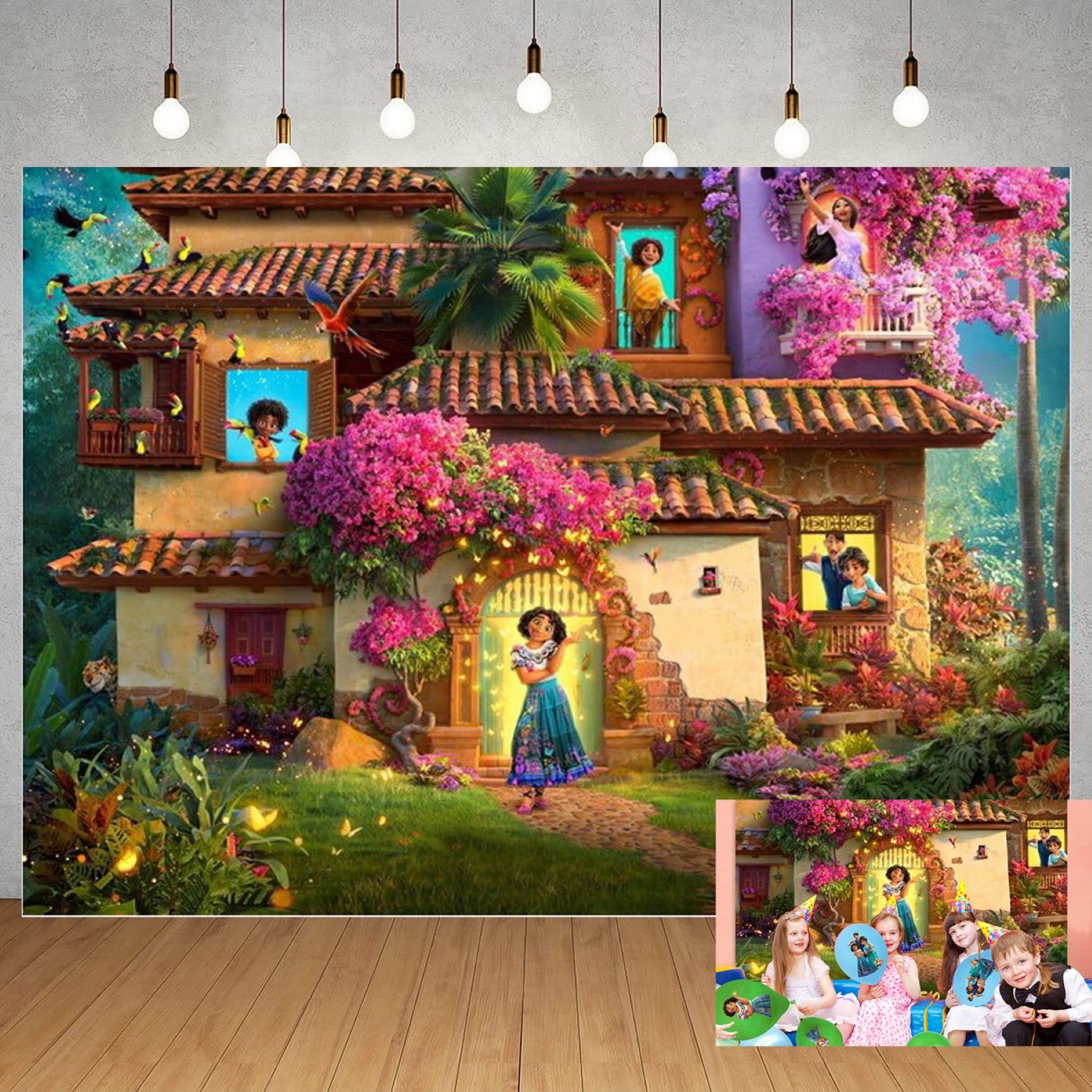Buy Cartoon Encanto Movie Backdrop, Birthday Party Supplies Decorations ...
