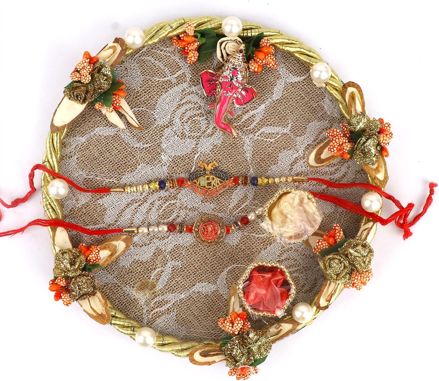 Amazon.com: SATVIK Rakhi Puja Thali Set Platter For Brother Bhaiya ...