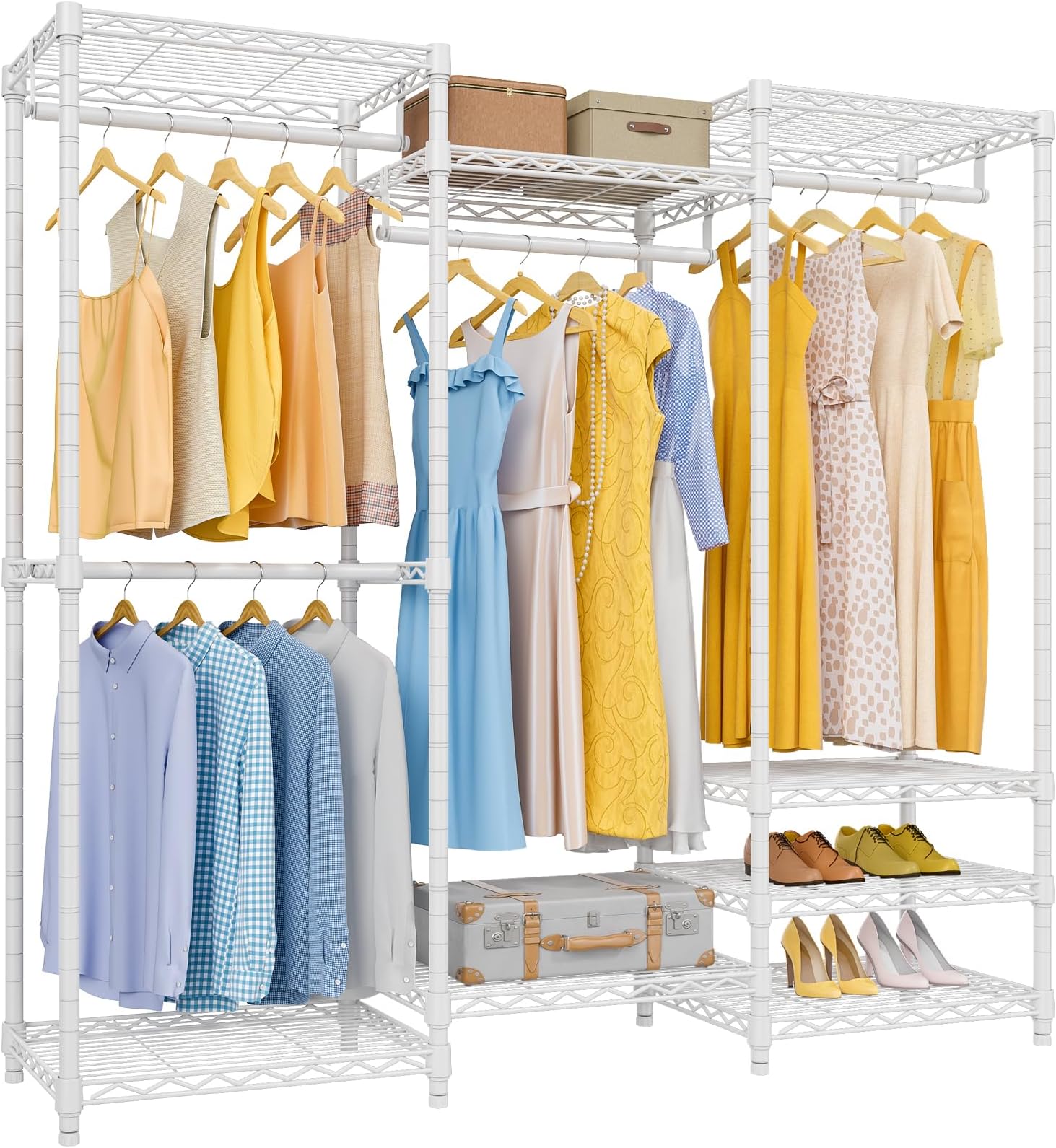 Amazon.com: Aheaplus Garment Rack Heavy Duty Clothes Rack for Hanging ...
