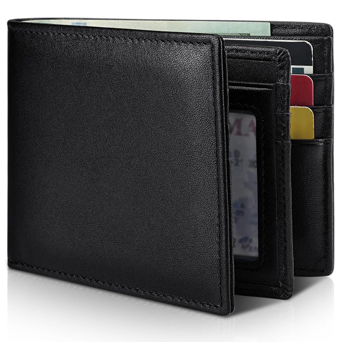 Amazon.com: Artpaxy Mens Wallet Genuine Leather Bifold RFID Blocking ...