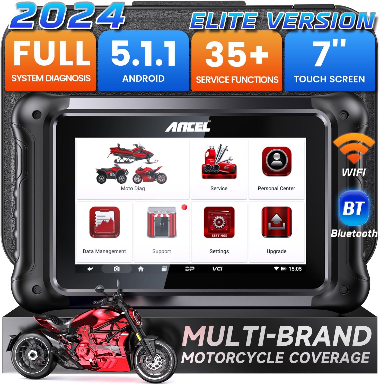Amazon.com: ANCEL MT700 Motorcycle Diagnostic Tool for Kawasaki/Suzuki ...