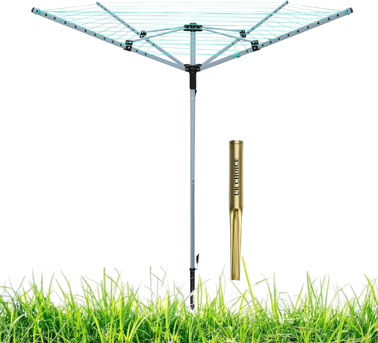 UR CHOICE Rotary Washing Line | 4 Arm Heavy-Duty Rotary Airer | 60M ...