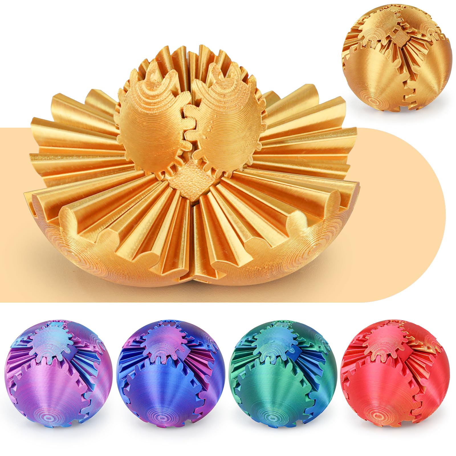Snapklik.com : Gear Ball 3D Printed Spin Ball Or Cube Fidget Toy,Gear ...