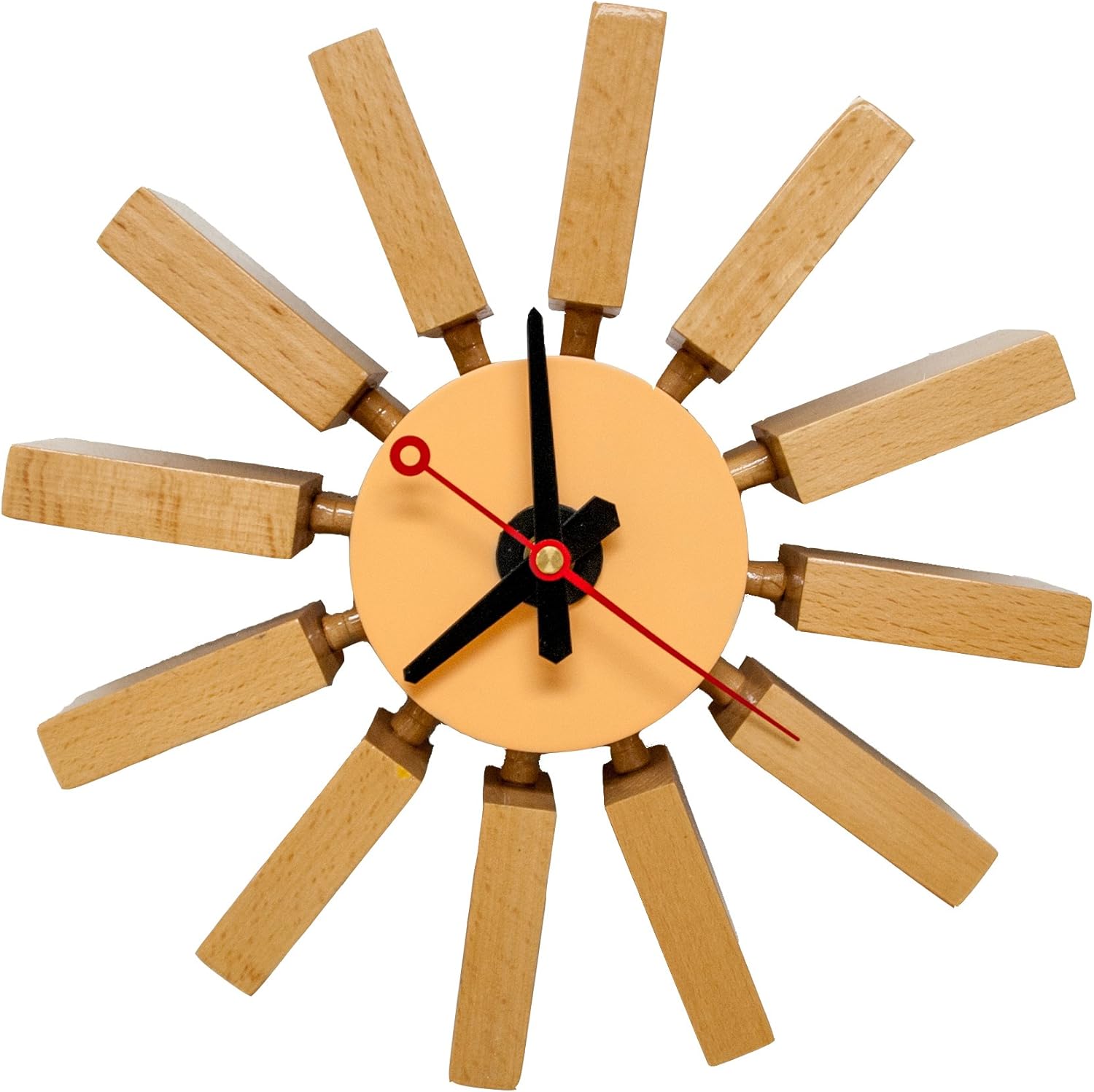Amazon.com: Ergo Furnishings Wood Spoke Wall Clock, Natural : Home ...