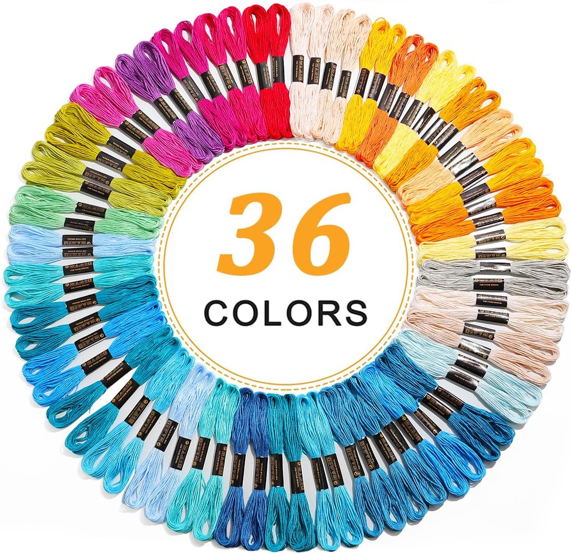 Amazon.com: Joy Sunday Embroidery Thread Mermaid Color Palettes,36 pcs ...