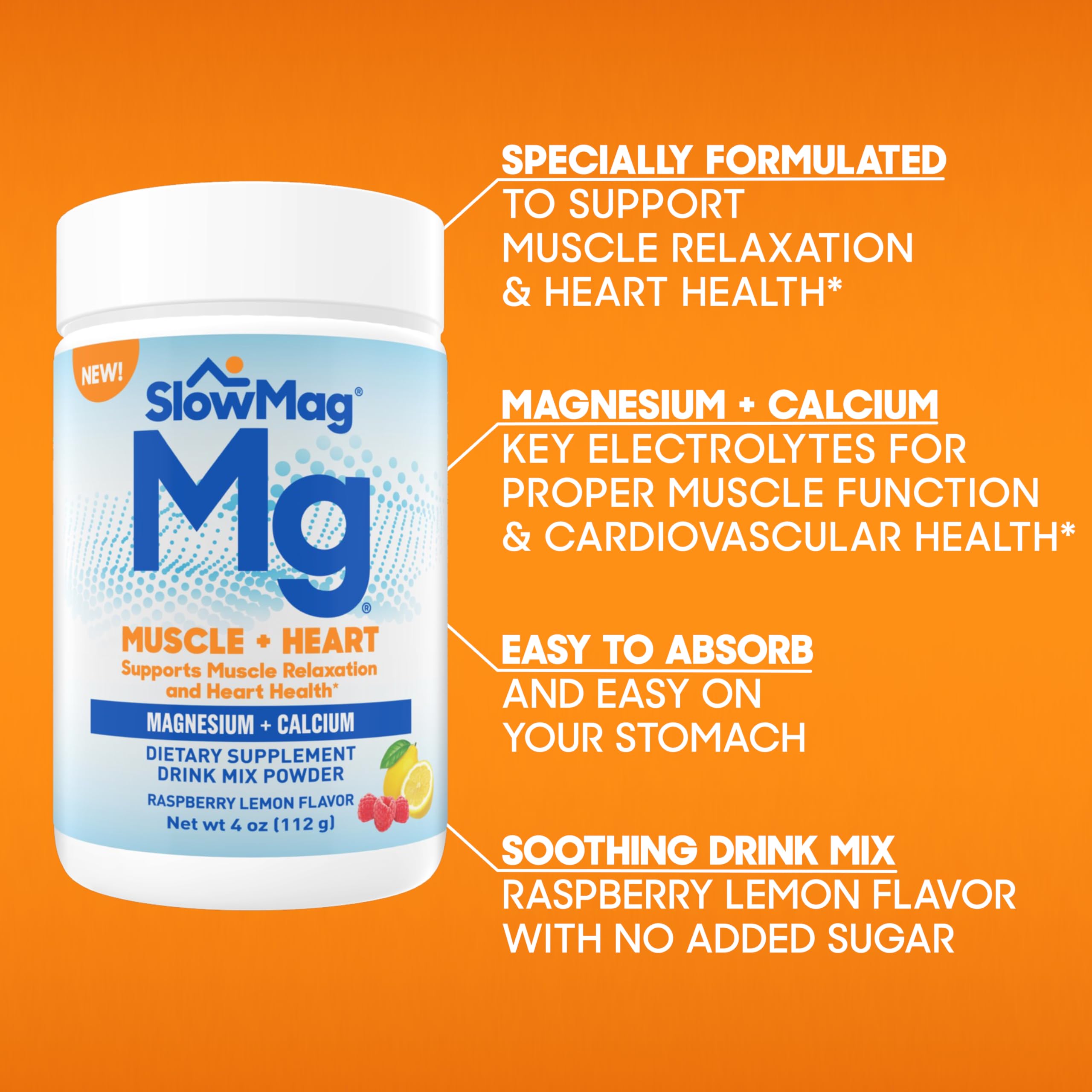 Snapklik.com : SlowMag Muscle + Heart, Magnesium & Calcium Supplement ...
