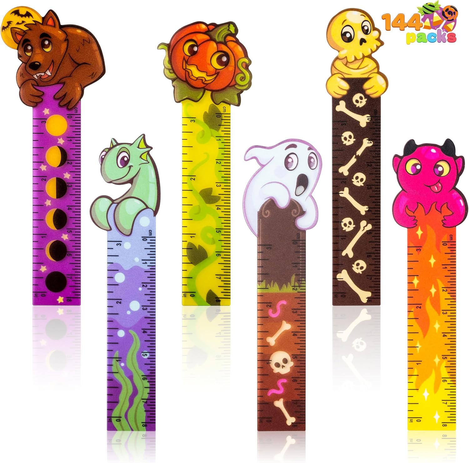 Amazon.com: JOYIN 144 PCS Halloween Bookmark Rulers, Ruler Markers ...