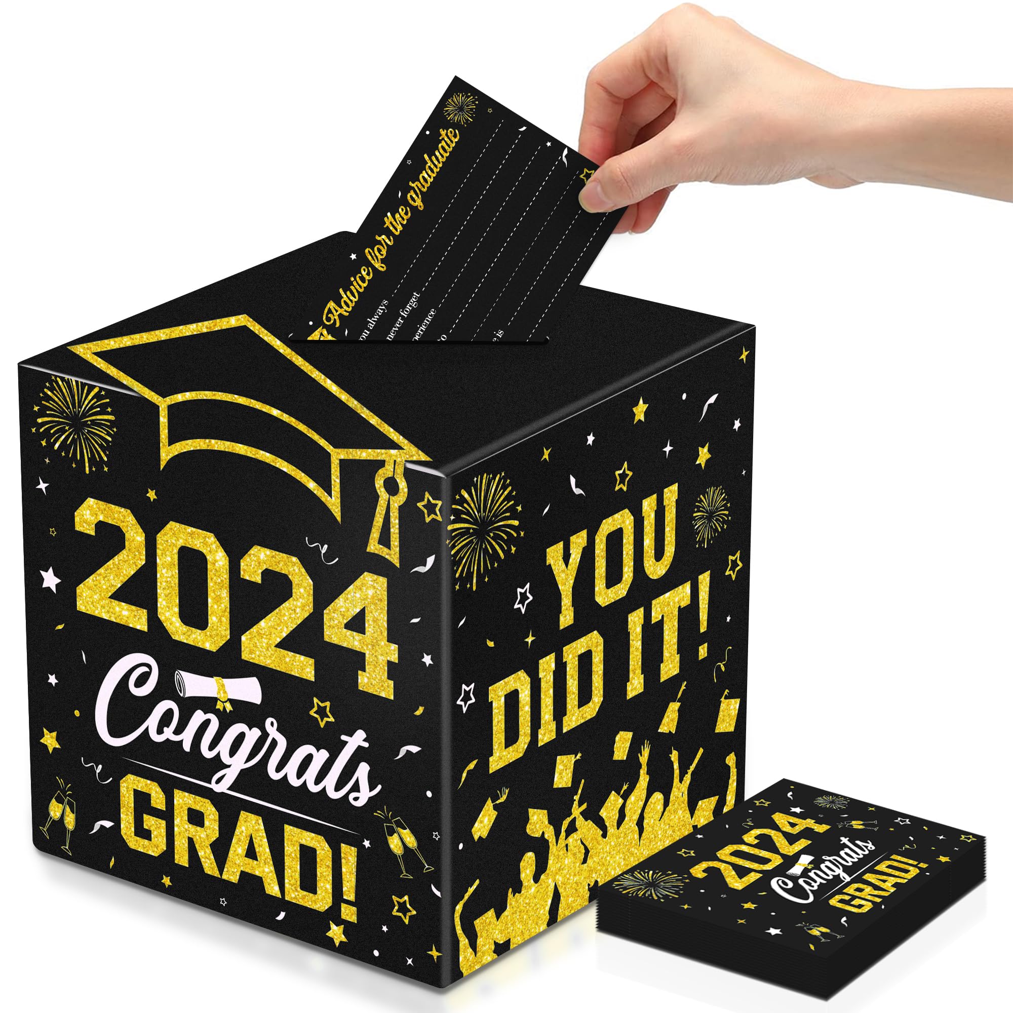 Amazon.com: 2024 Graduation Card Box Holder - Congrats Grad Foldable ...
